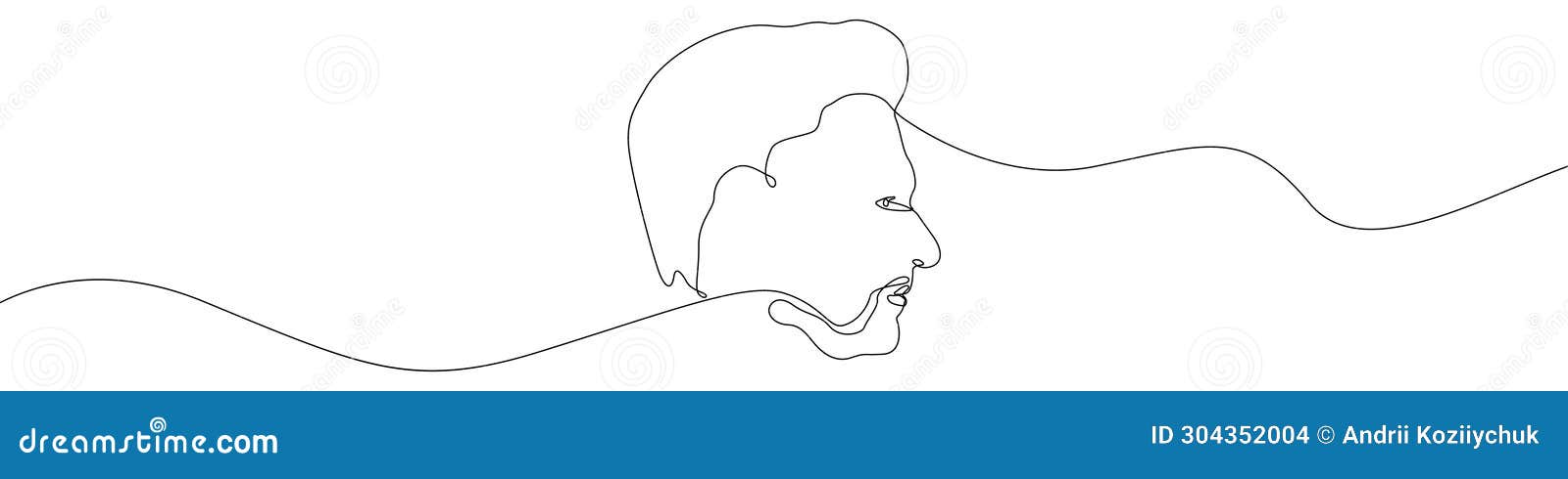 Face Icon Line Continuous Drawing Vector. One Line Man S Face in ...