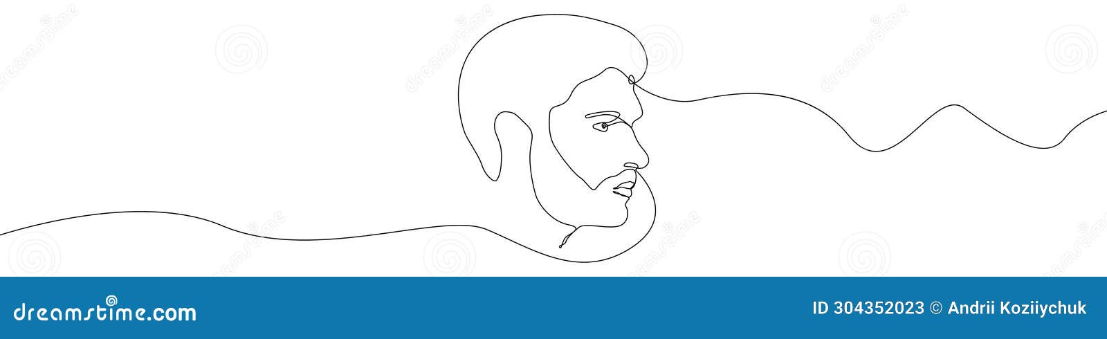 Face Icon Line Continuous Drawing Vector. One Line Man S Face in ...