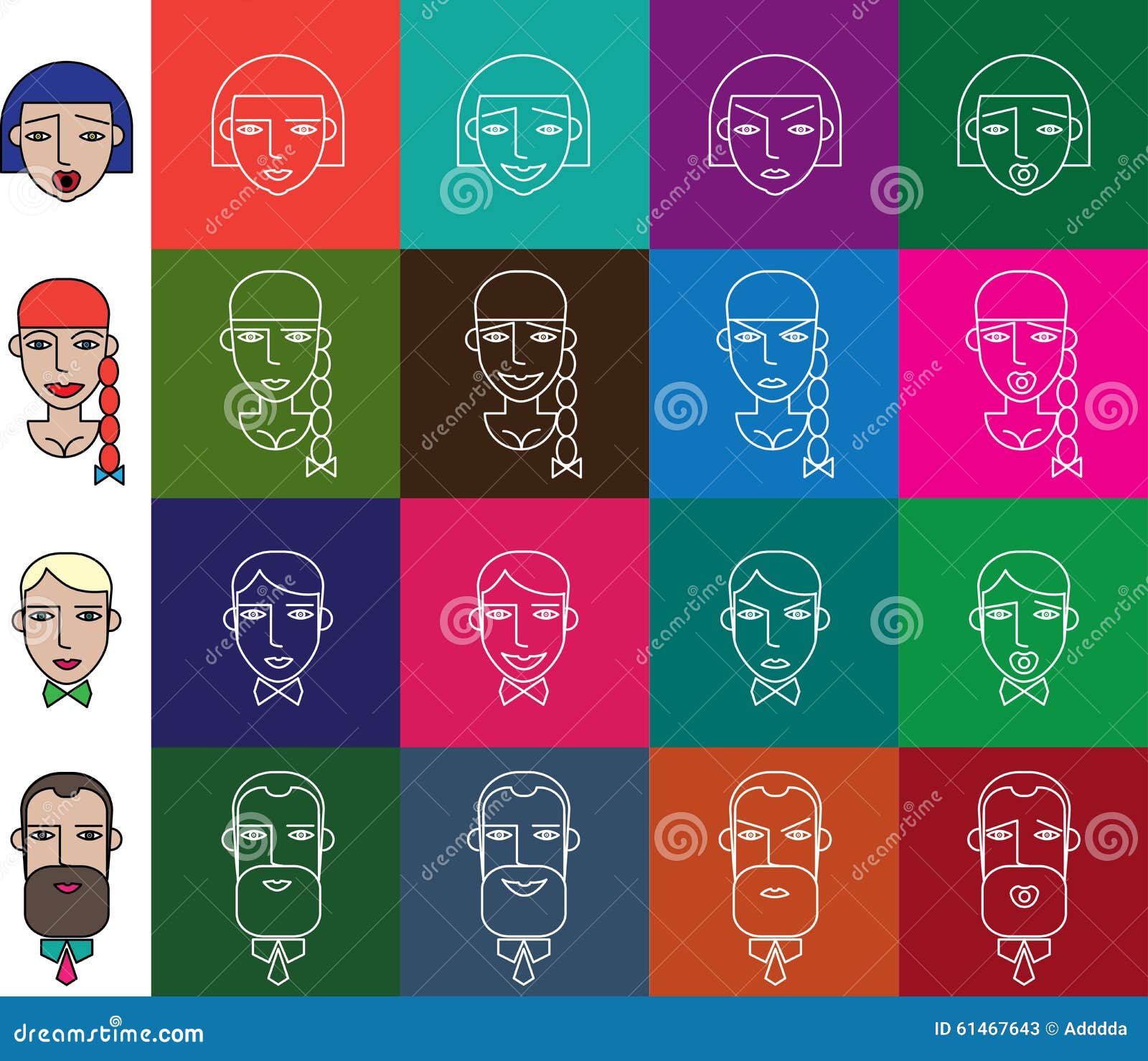 Face icons set stock vector. Illustration of teacher - 61467643