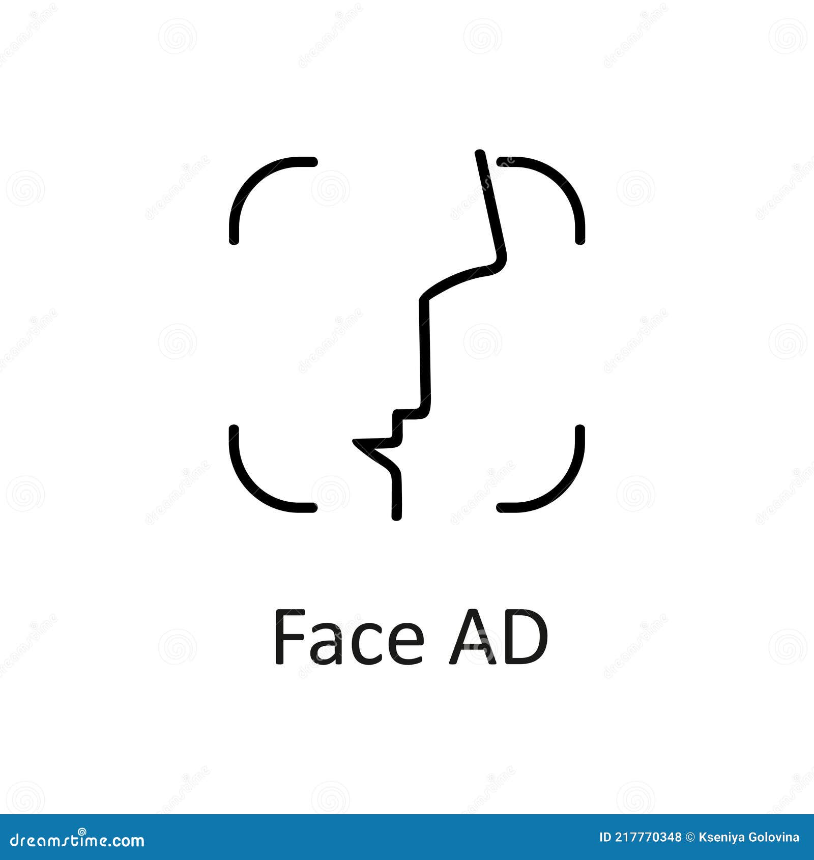 The face ID icon is black stock vector. Illustration of identity ...