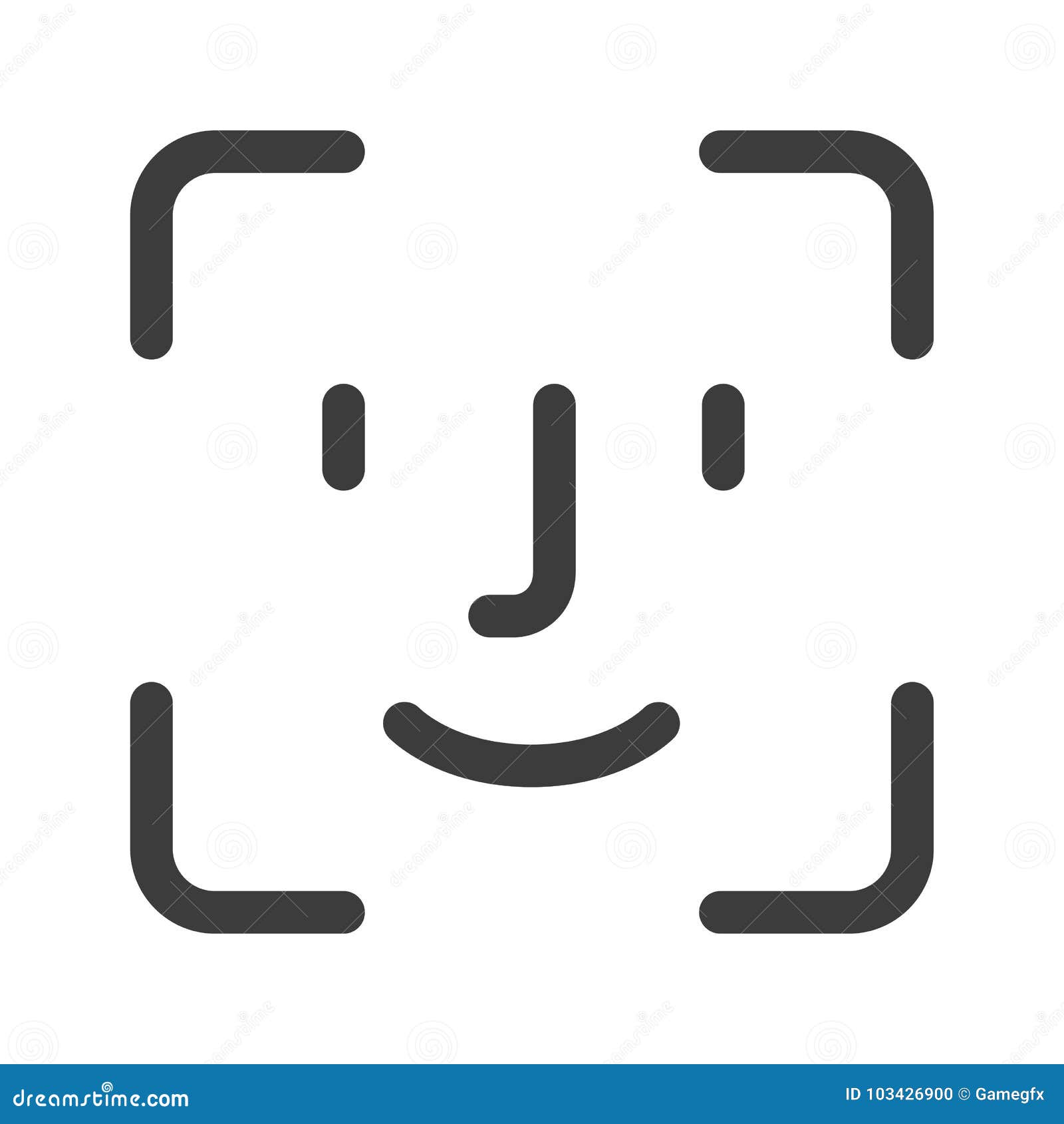 Face Id Icon Flat Web Sign Symbol Logo Label Stock Vector ...