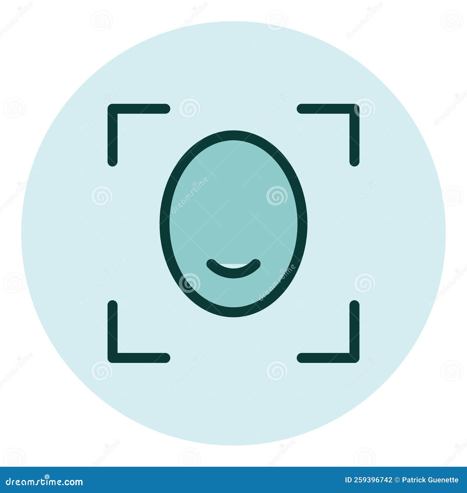Face ID icon, icon stock vector. Illustration of human - 259396742