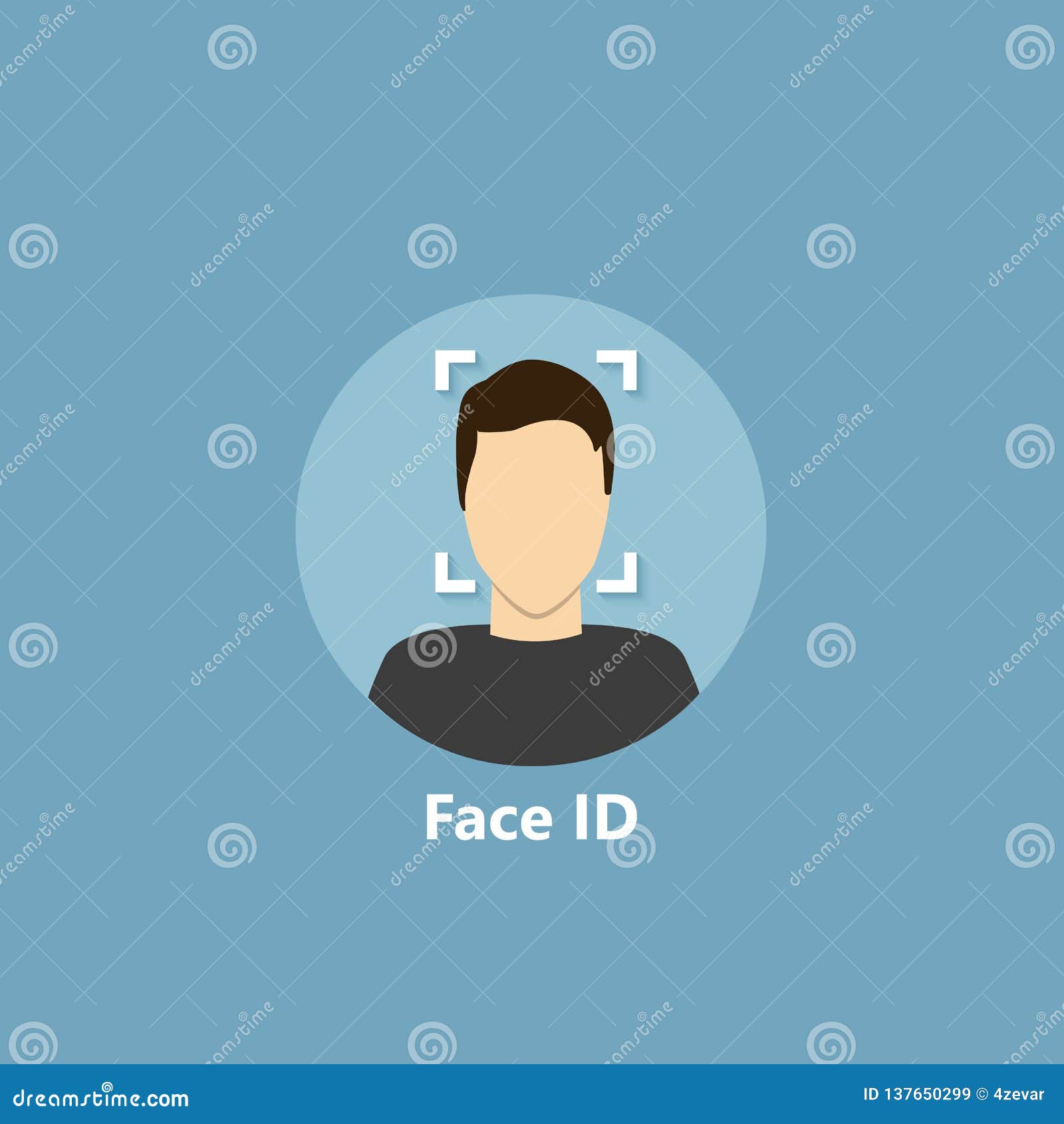 Face Id Icon. Vector Illustration Stock Illustration - Illustration of ...