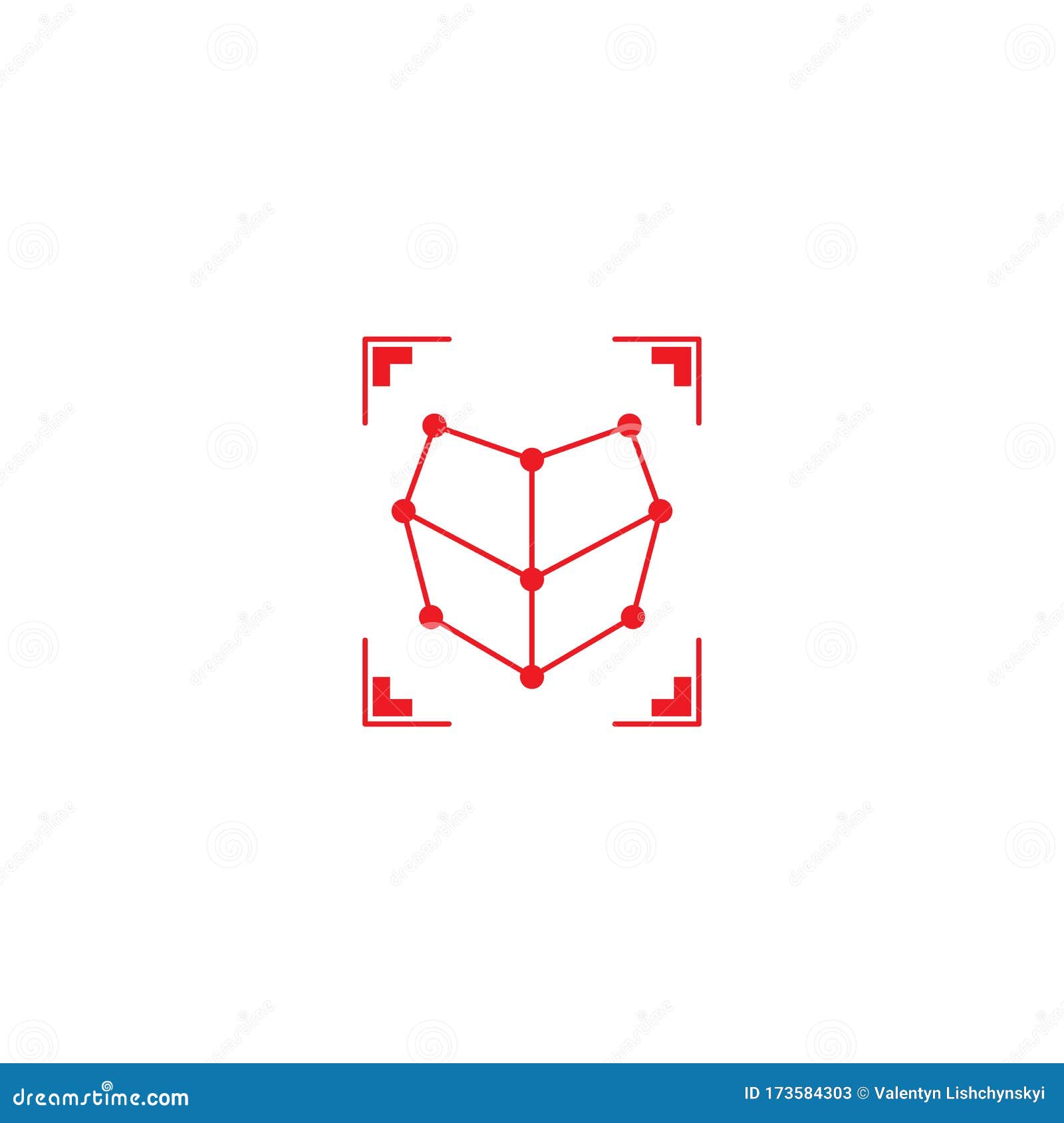 Face ID Icon on White Background. Vector Symbol Security Stock ...