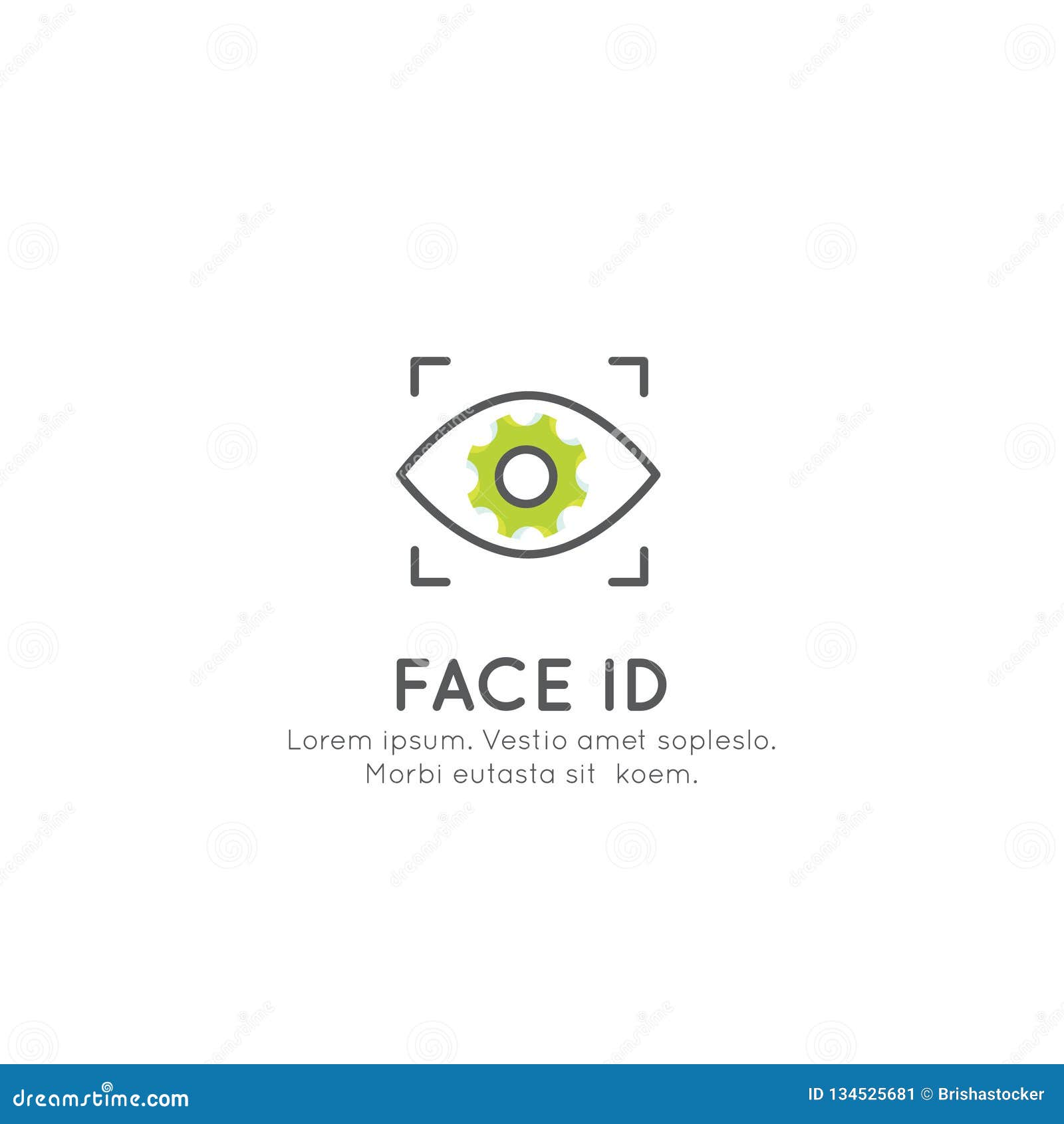 Face ID, Log in, Recognition, Unlocking a Device Stock Illustration ...