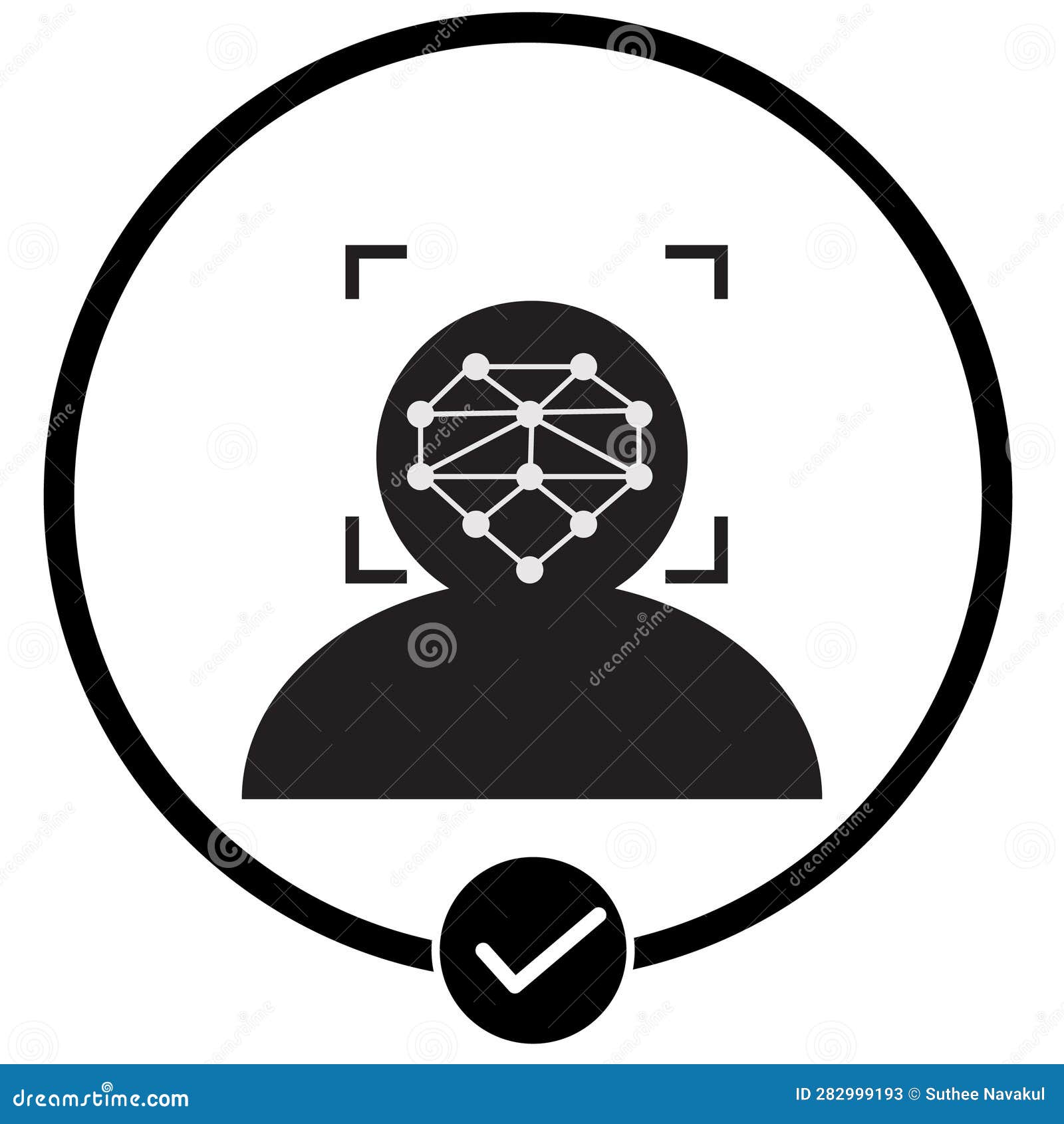 Face ID Scan Icon. Face Identification Symbol. Face Scanning Process ...