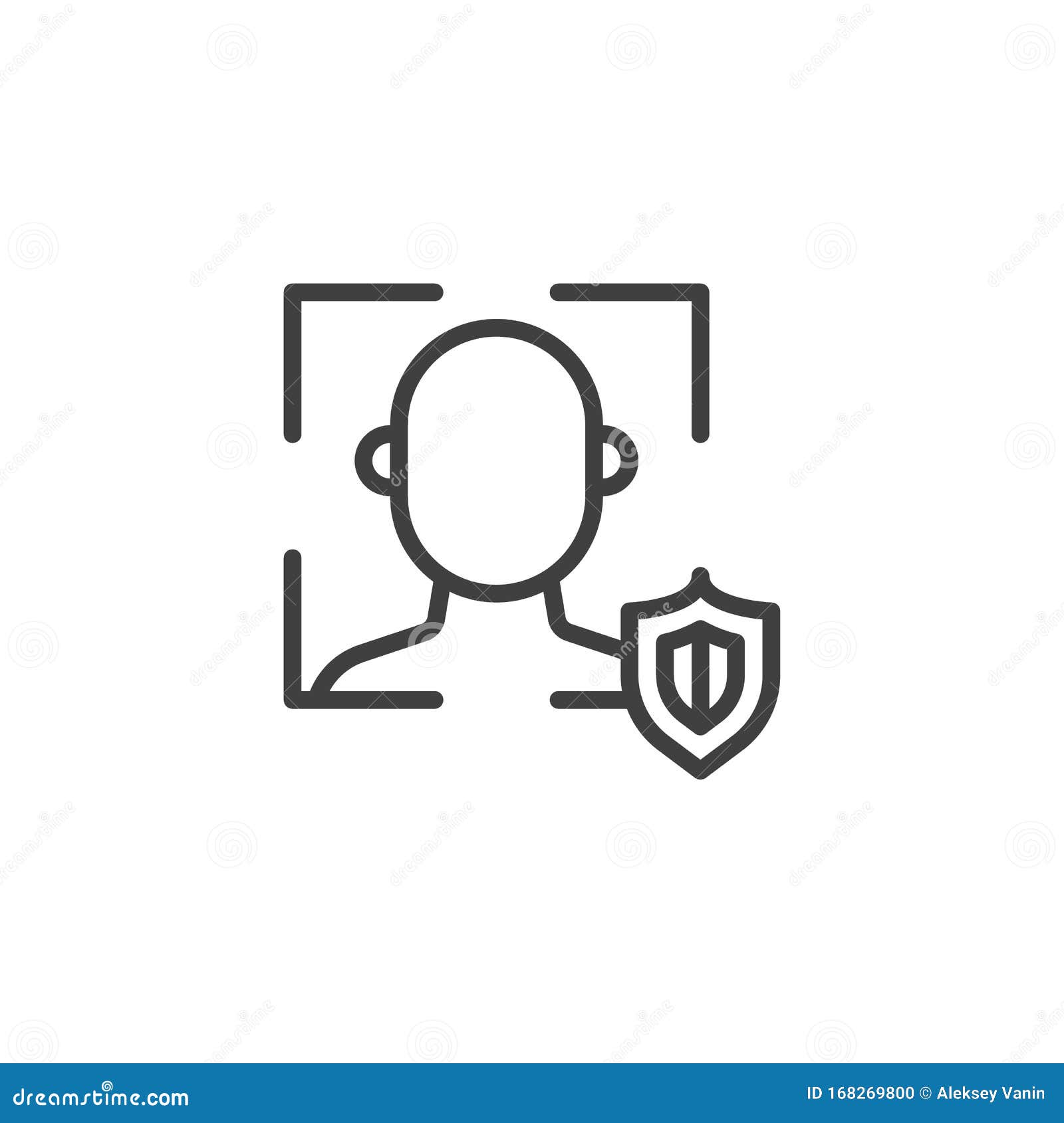 Face ID Scan Protection Line Icon Stock Vector - Illustration of ...