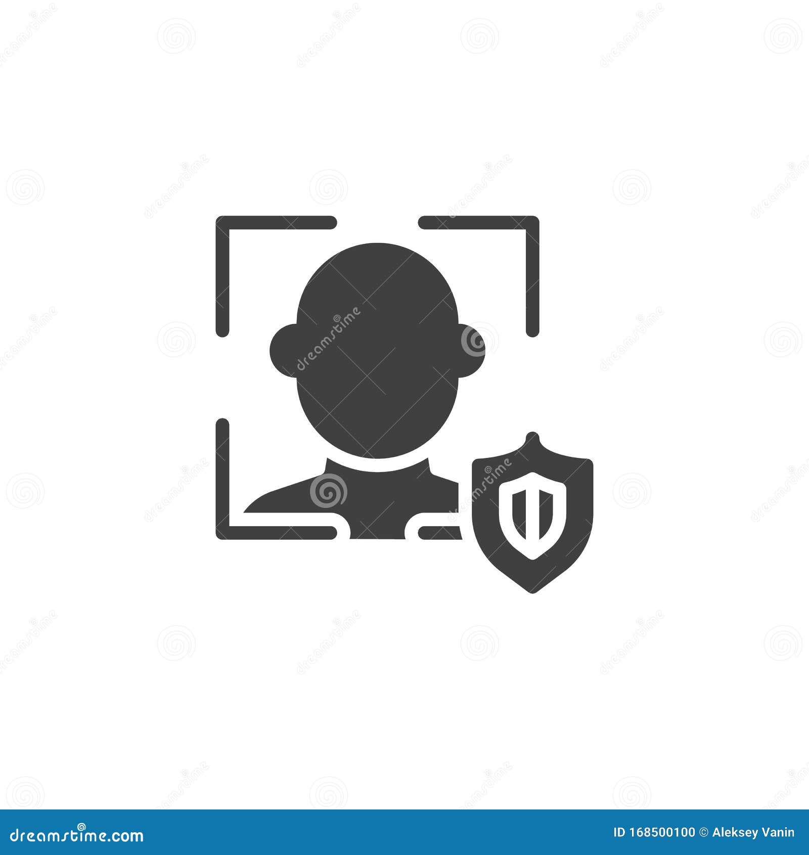 Face ID Scan Protection Vector Icon Stock Vector - Illustration of ...