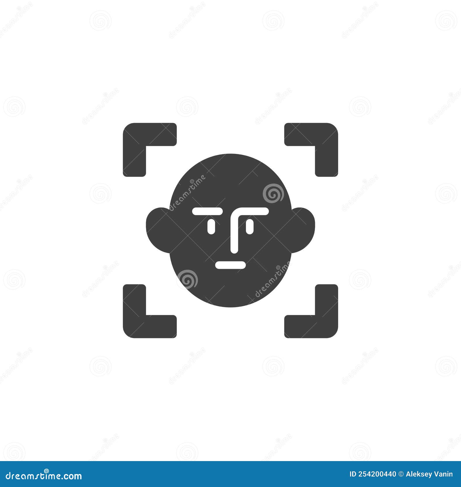 Face id scan vector icon stock vector. Illustration of glyph - 254200440