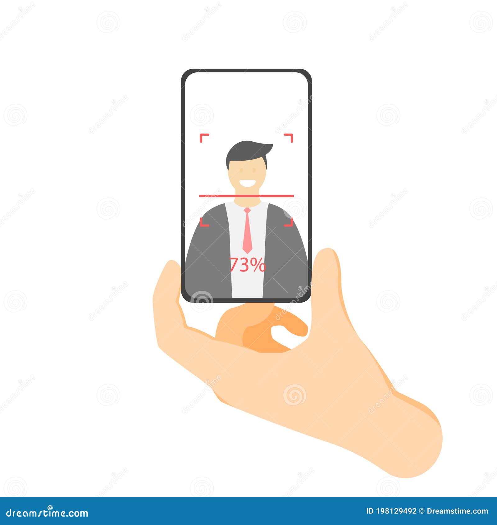 Face ID Scan Vector Icon with Man. Scanner Signs Stock Vector ...