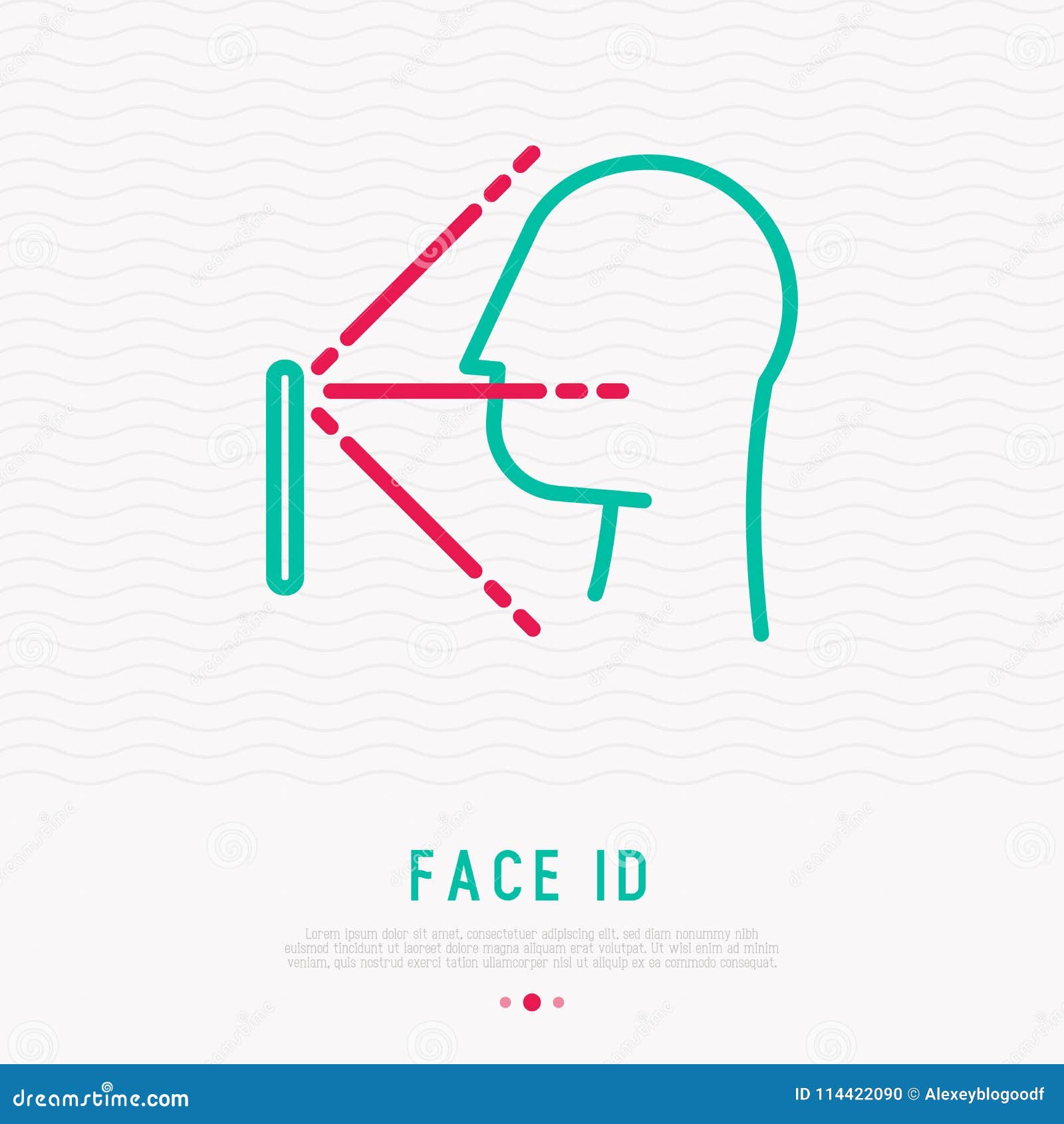 Face ID Thin Line Icon: Face Recognition Stock Vector - Illustration of ...