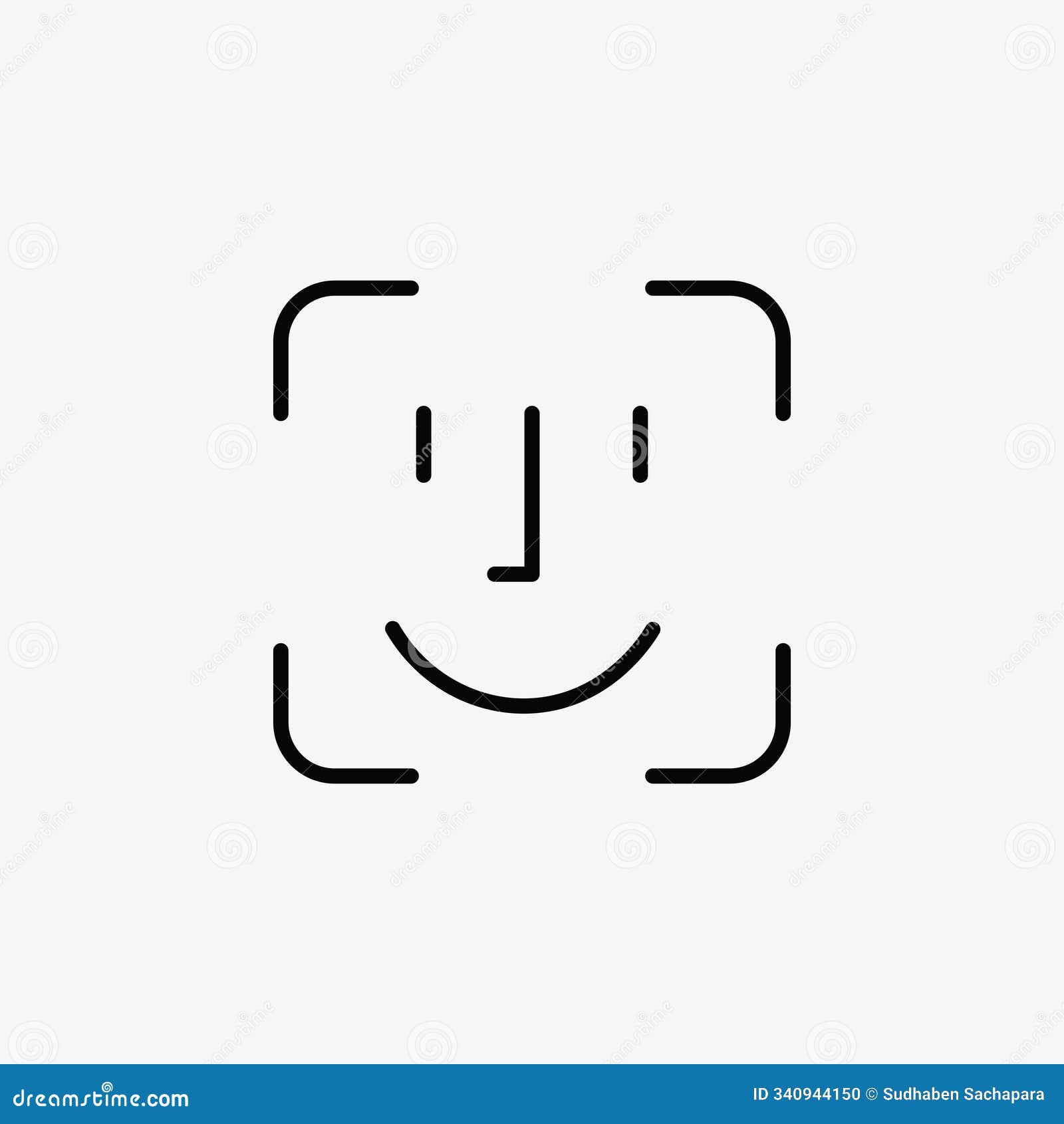 FaceID Icon, Icon Cartoon Vector | CartoonDealer.com #258929323