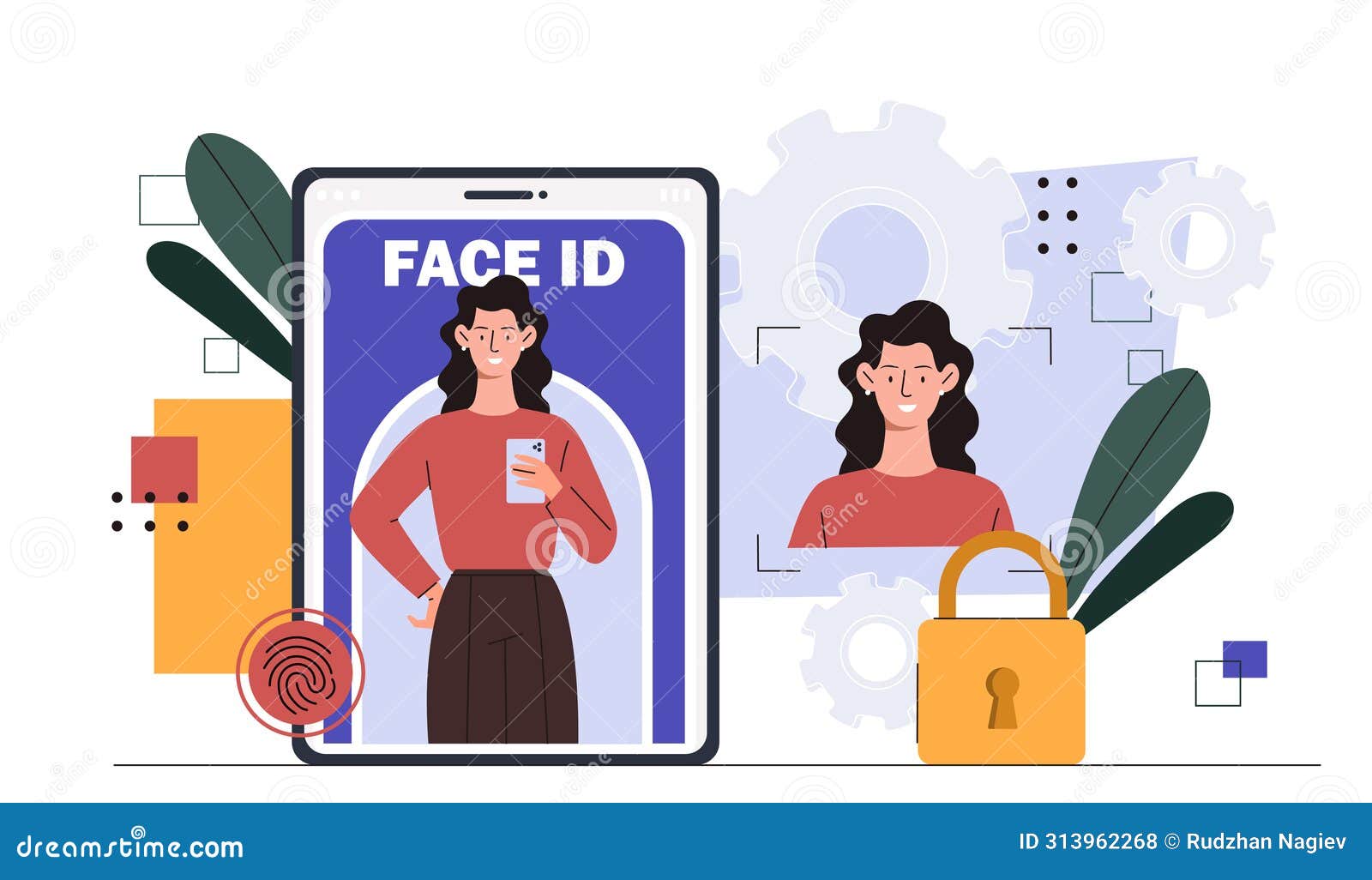 Face ID vector concept stock vector. Illustration of human - 313962268