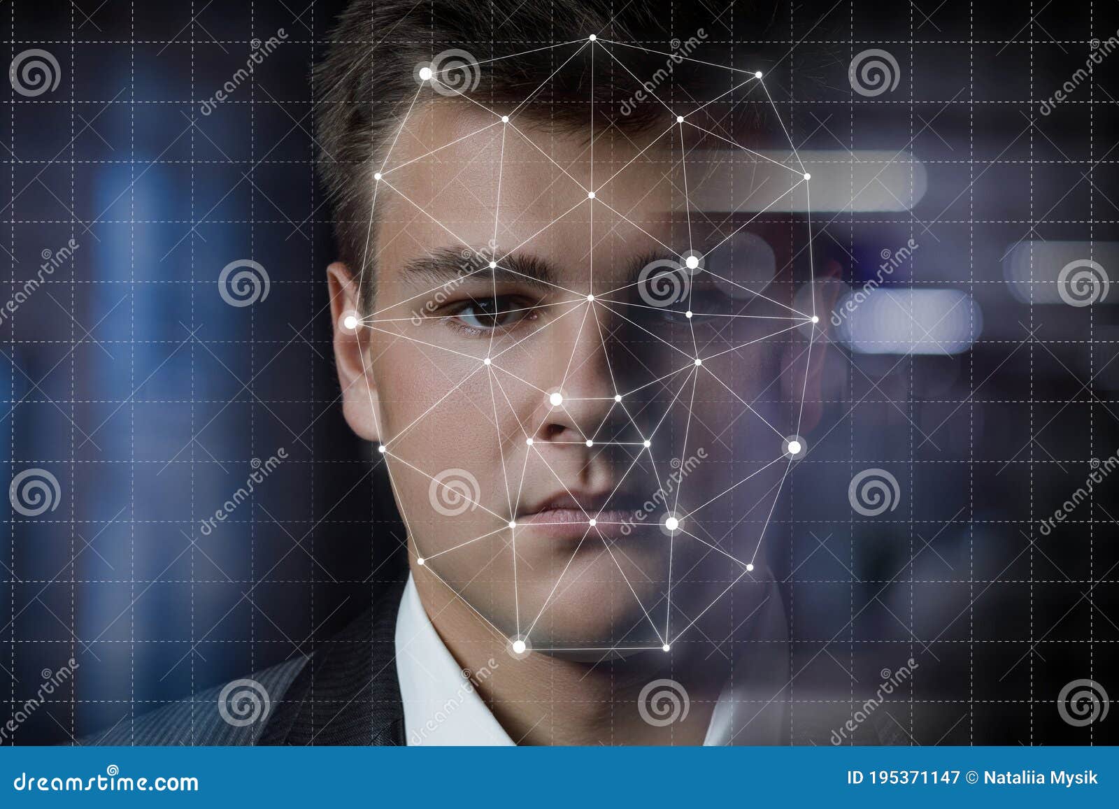 Face Identification Concept Stock Image - Image of biometric, access ...