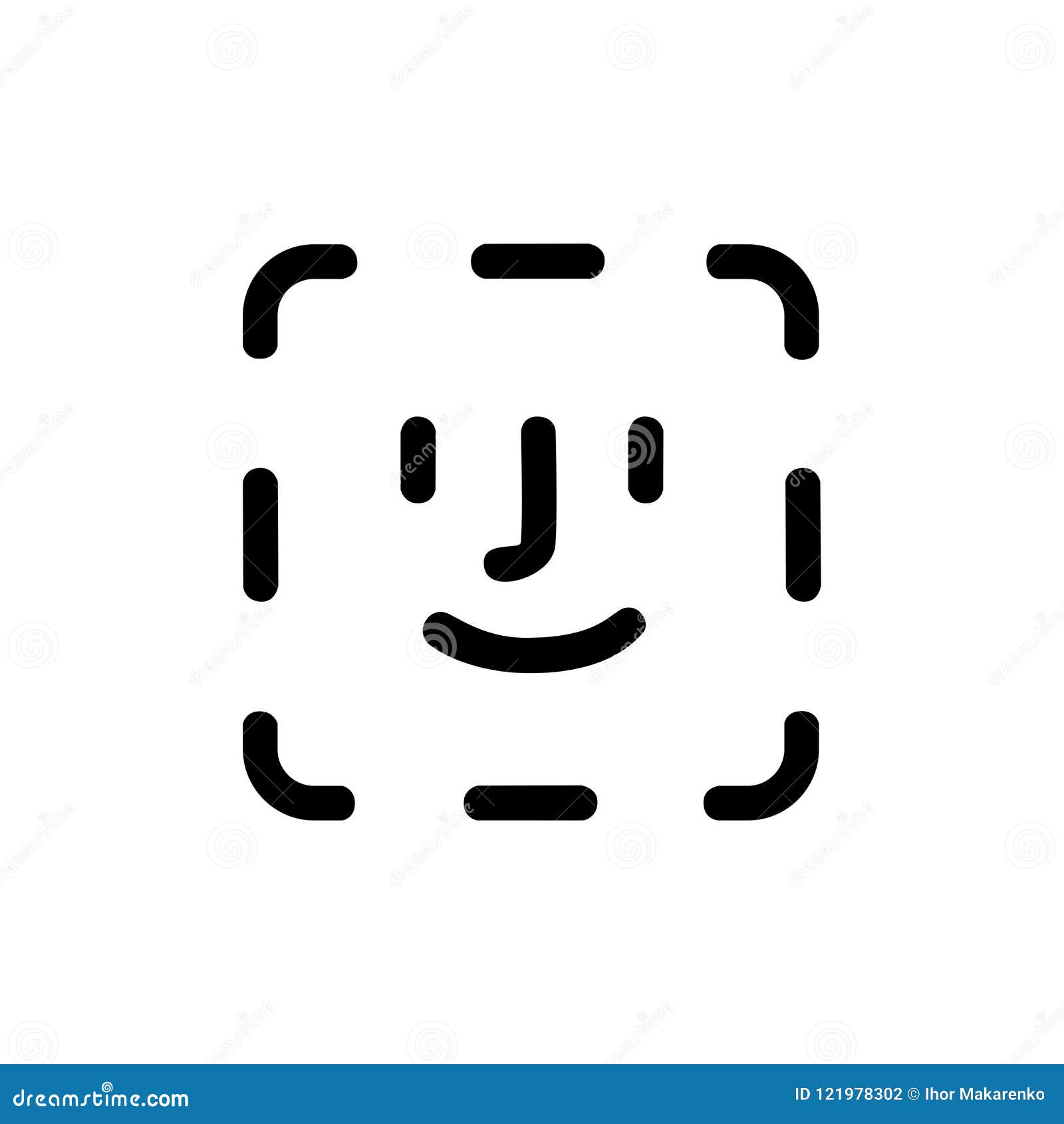 Face Identification. Face Id Icon Stock Vector - Illustration of data ...