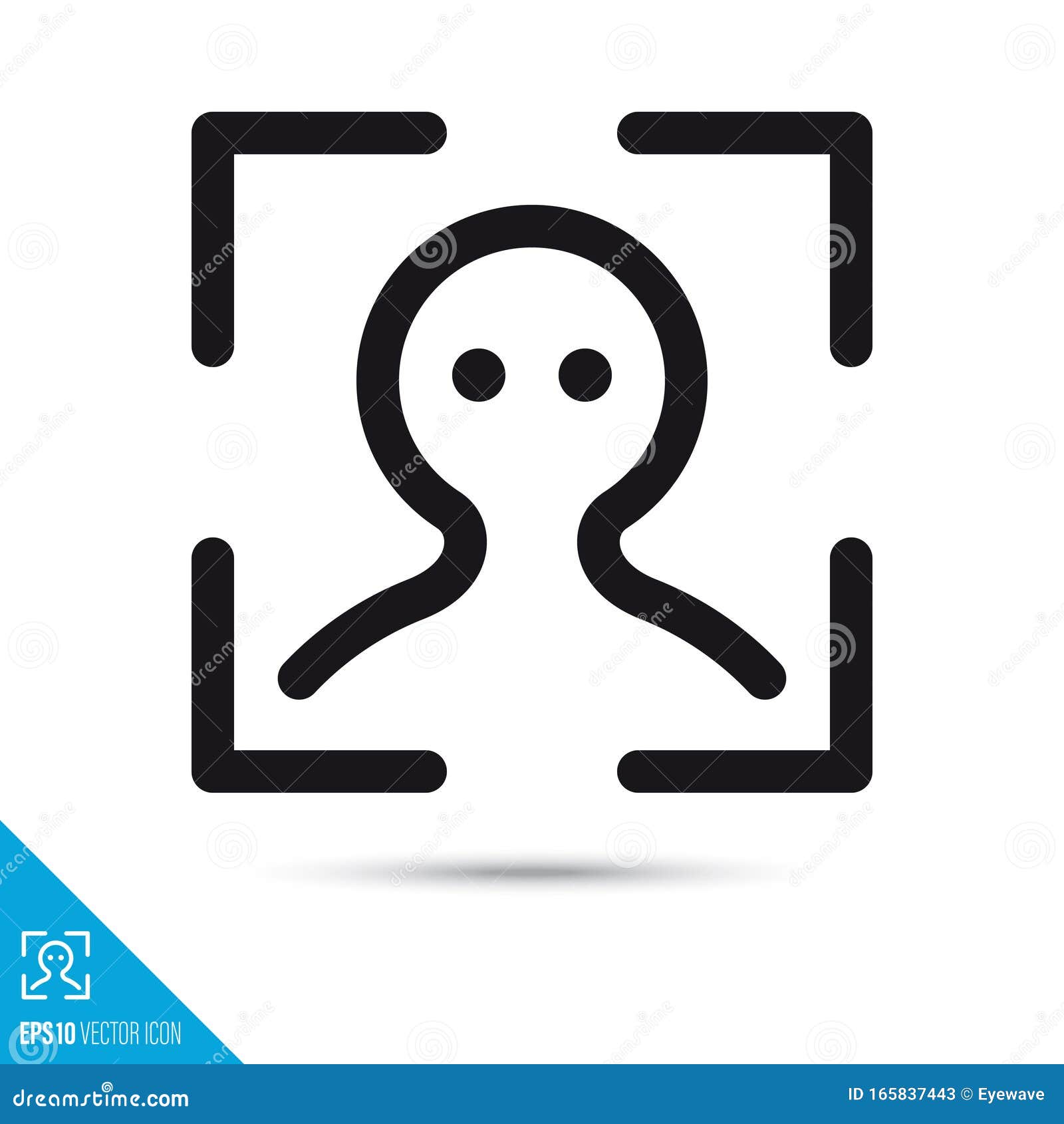 Face Identification Scan UI Symbol Vector Line Icon Stock Vector ...