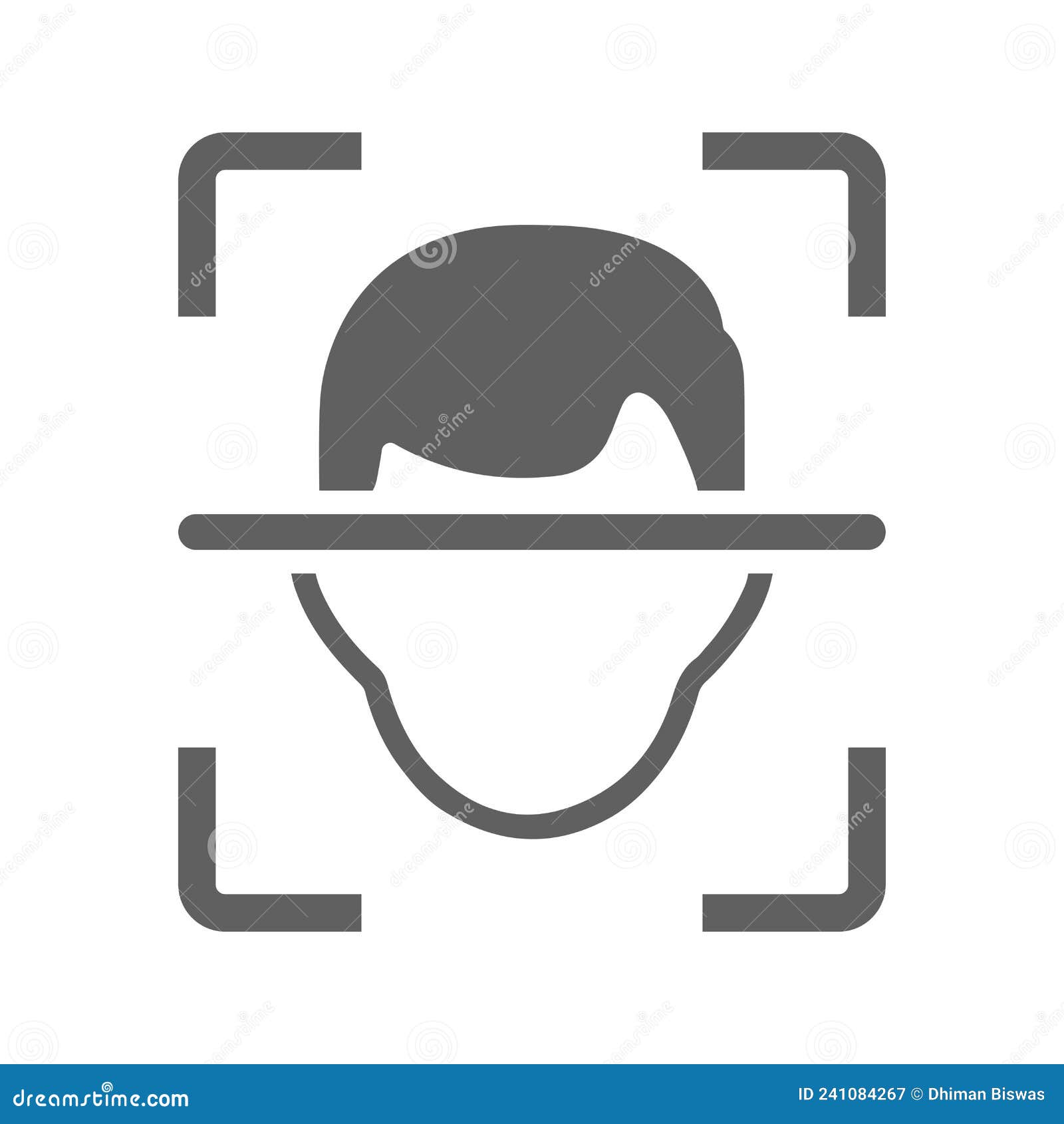 Face, Identification, Scanning Icon. Gray Vector Graphics Stock ...