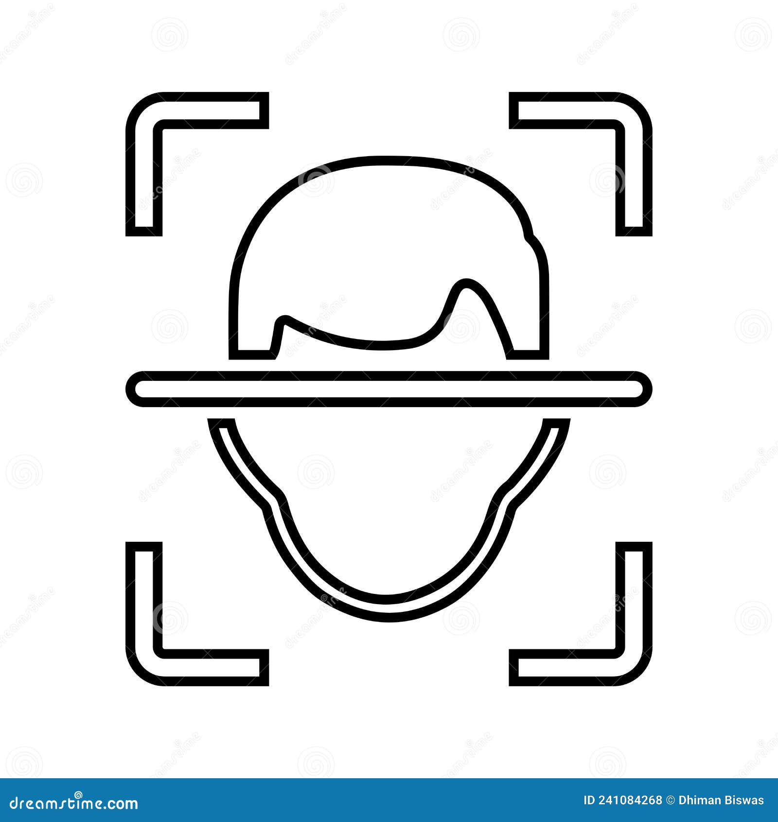 Face, Identification, Scanning Line Icon. Outline Vector Stock ...