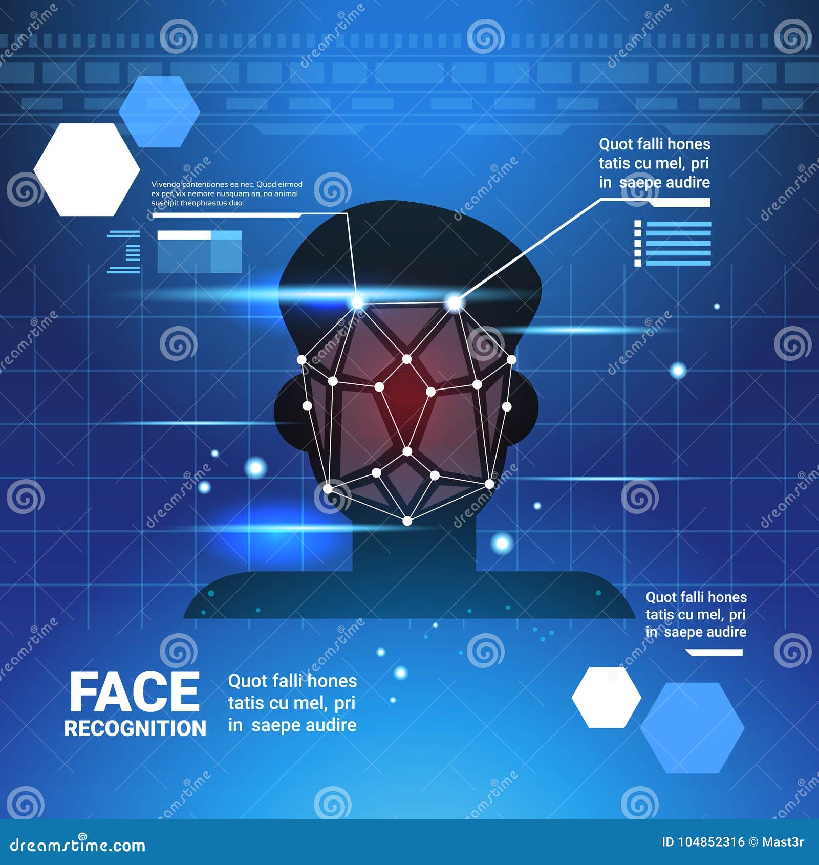 Face Identification System Scanning Man Access Control Modern ...