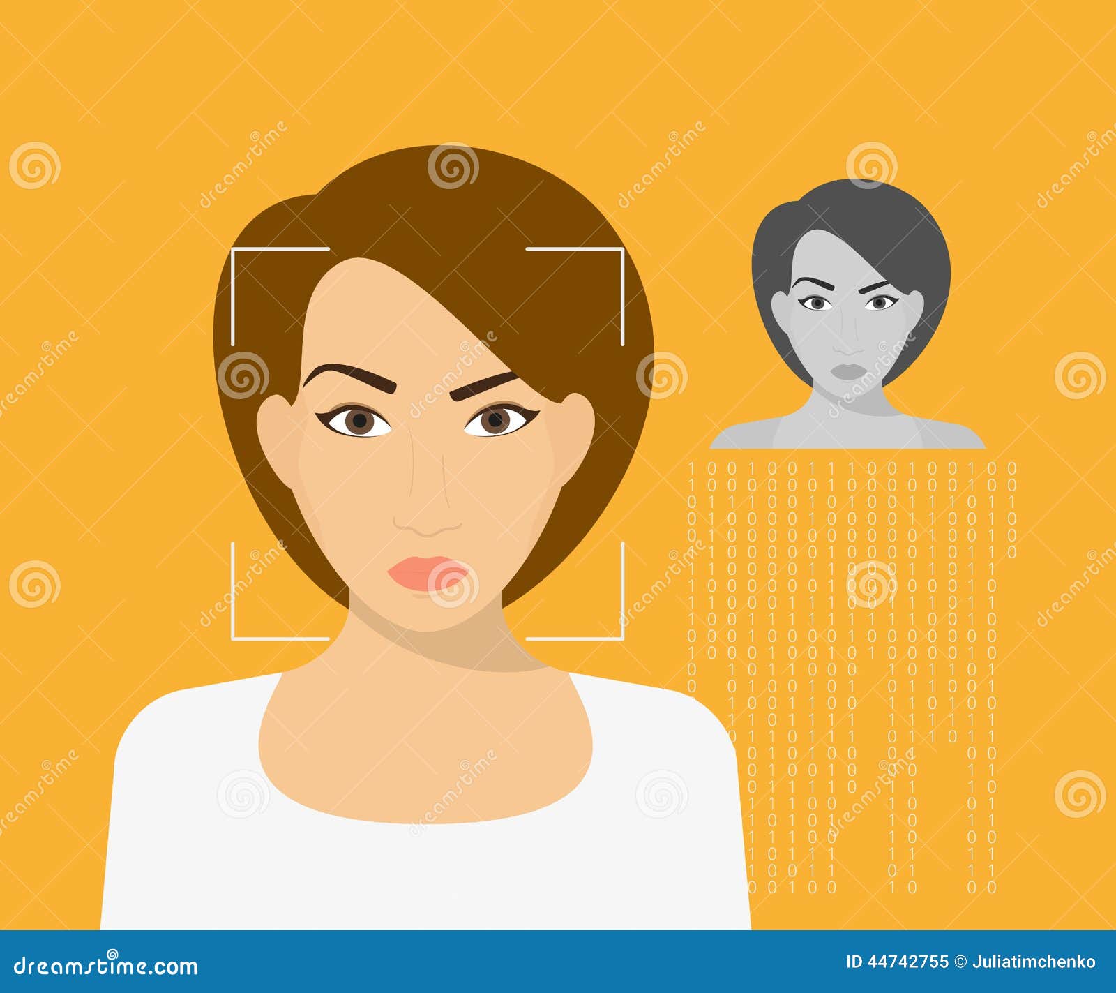 Face Identification. Id Biometrical People Recognition Safety ...