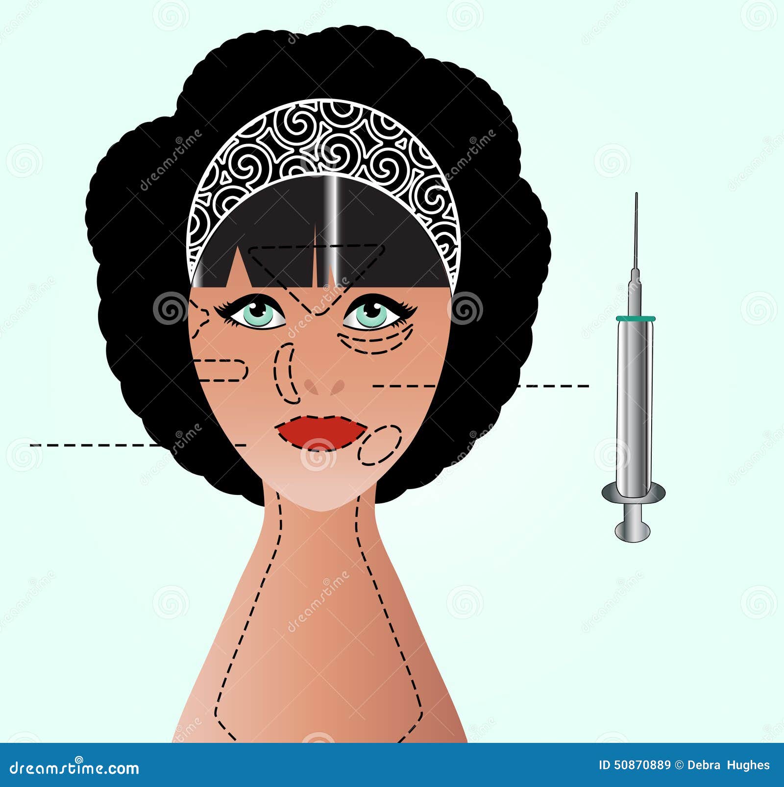 Face Injectables Facelift Cartoon Vector | CartoonDealer.com #50870889