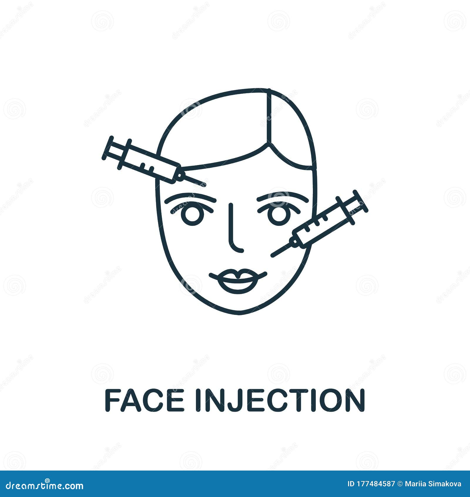 Face Injection Icon from Plastic Surgery Collection. Simple Line ...