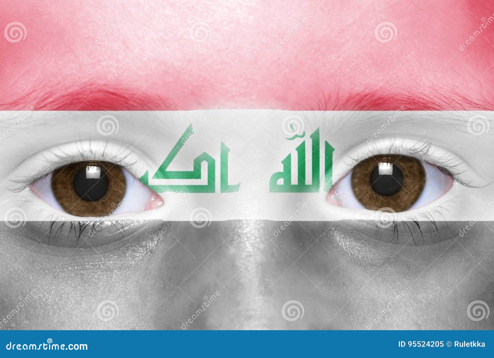 Face with iraqi flag stock image. Image of asia, baghdad - 95524205