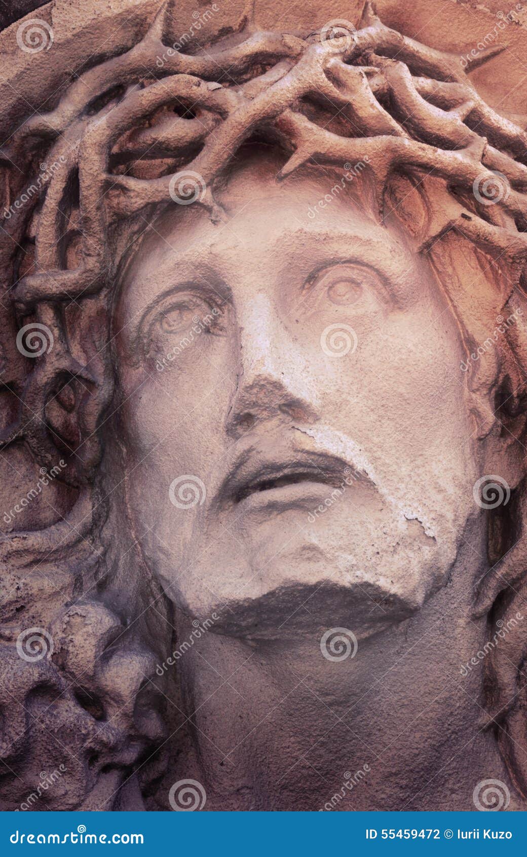 Face of Jesus Christ (statue, Styled Vintage) Stock Photo - Image of ...