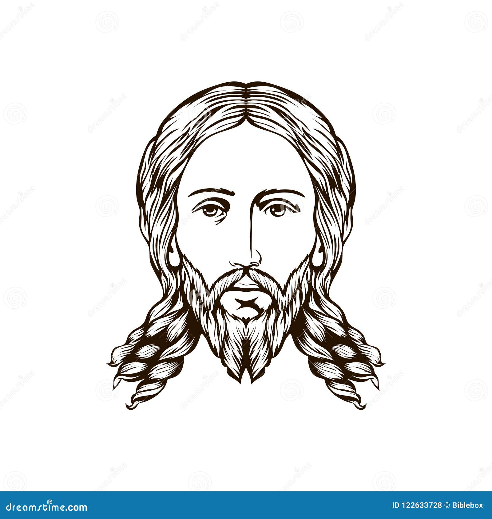 Face Of Jesus. Icon Orthodox Church. Vector Illustration ...