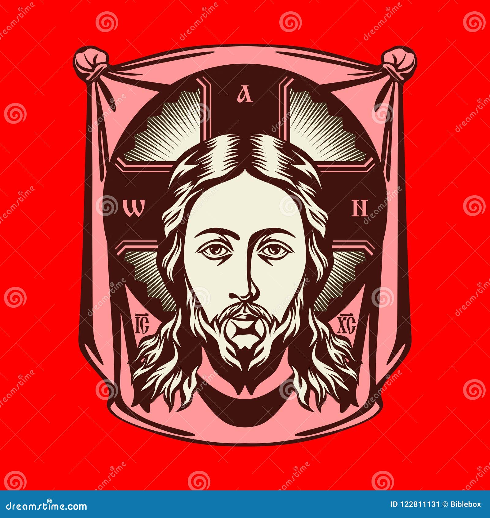 Face of Jesus. Icon Orthodox Church. Stock Vector - Illustration of ...