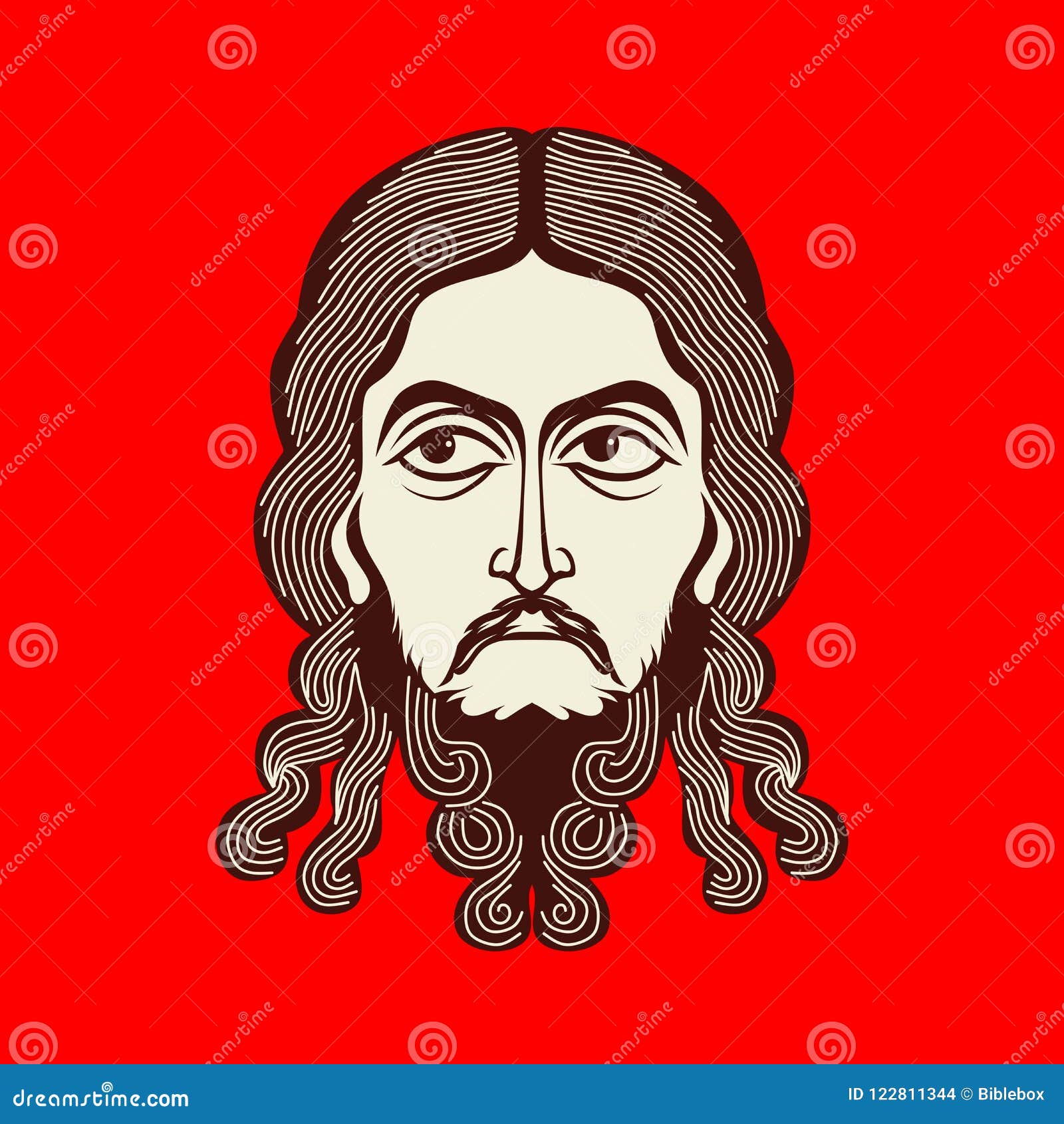 Face of Jesus. Icon Orthodox Church. Stock Vector - Illustration of ...