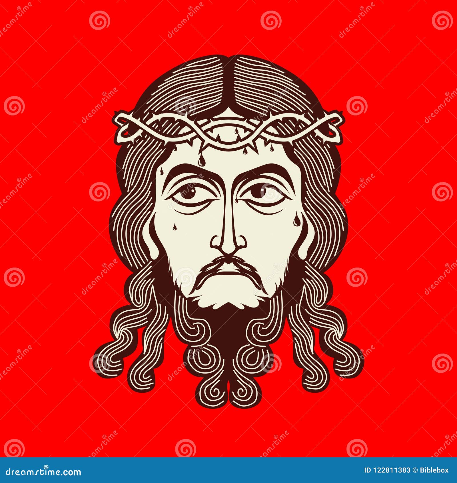 Face of Jesus. Icon Orthodox Church. Stock Vector - Illustration of ...