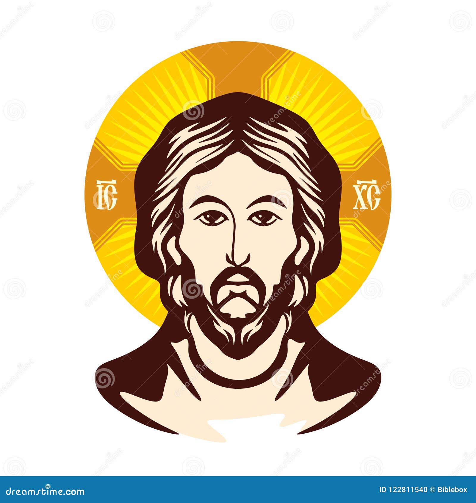 Face of Jesus. Icon Orthodox Church. Stock Vector - Illustration of ...