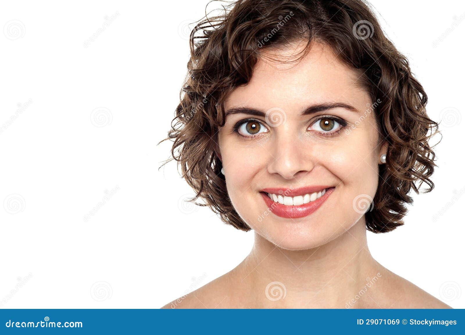 Face of a Joyous Young Female Stock Image - Image of eyes, looking ...