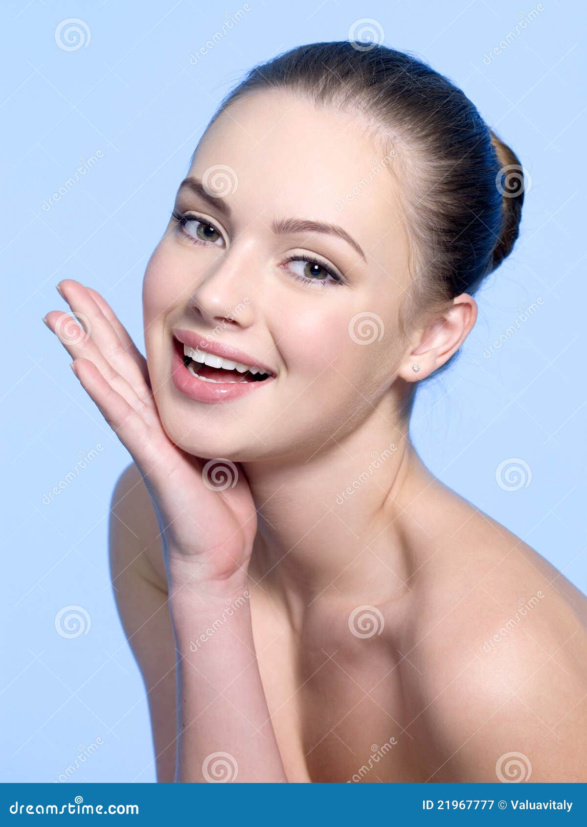 Face of Laughing Young Beautiful Girl Stock Image - Image of laughing ...