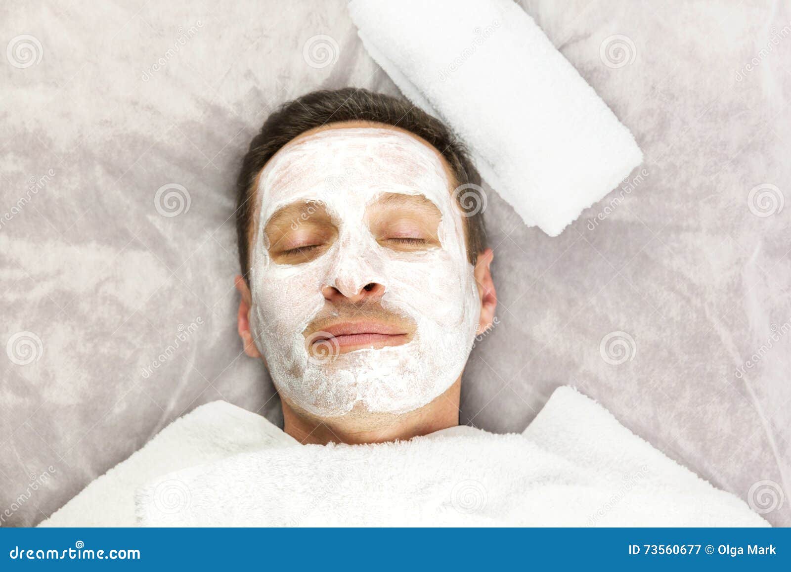 Face of Laying Man with Cream Mask Stock Image - Image of head, hygiene ...