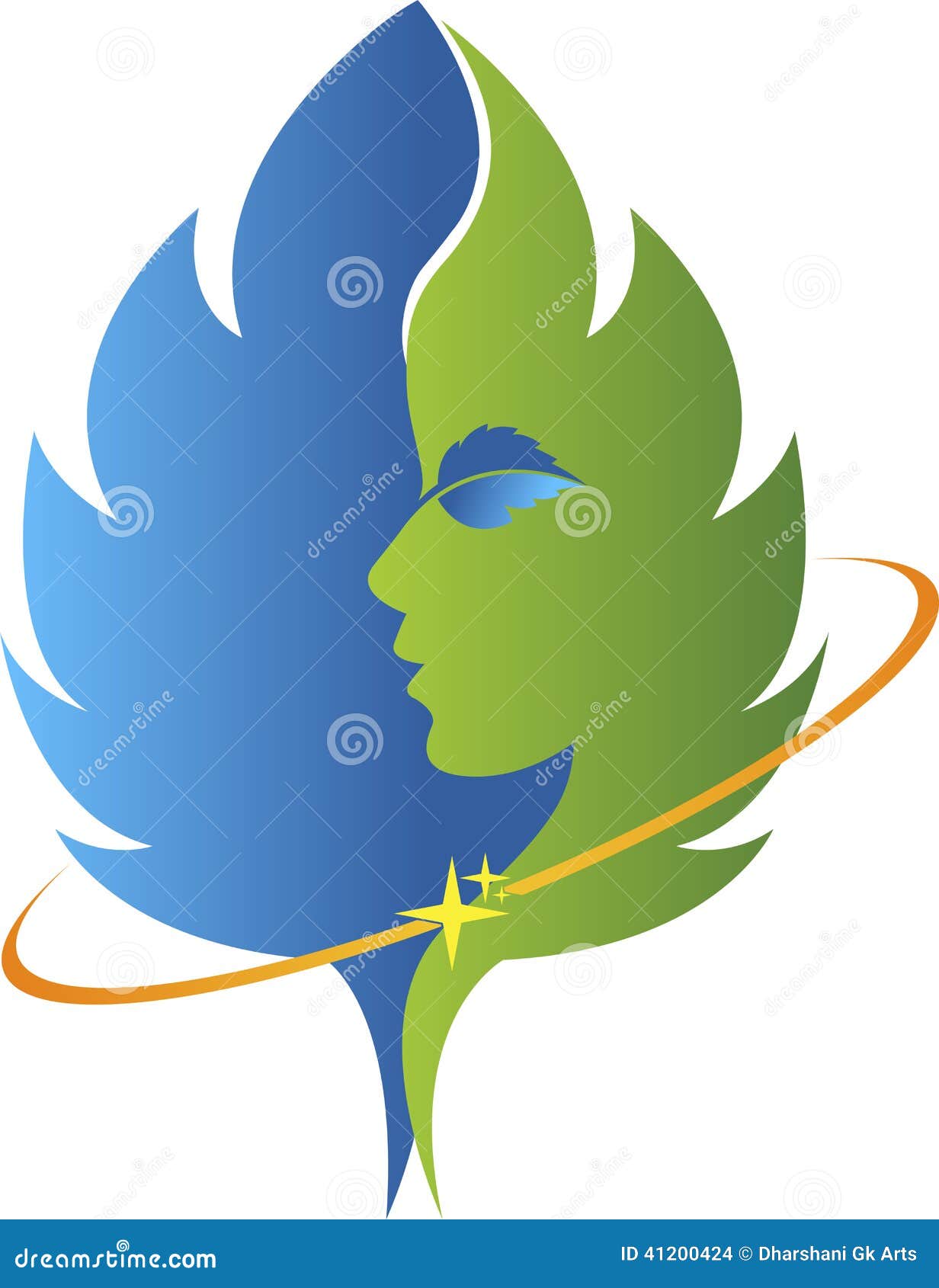 Face leaf logo stock vector. Illustration of green, company - 41200424
