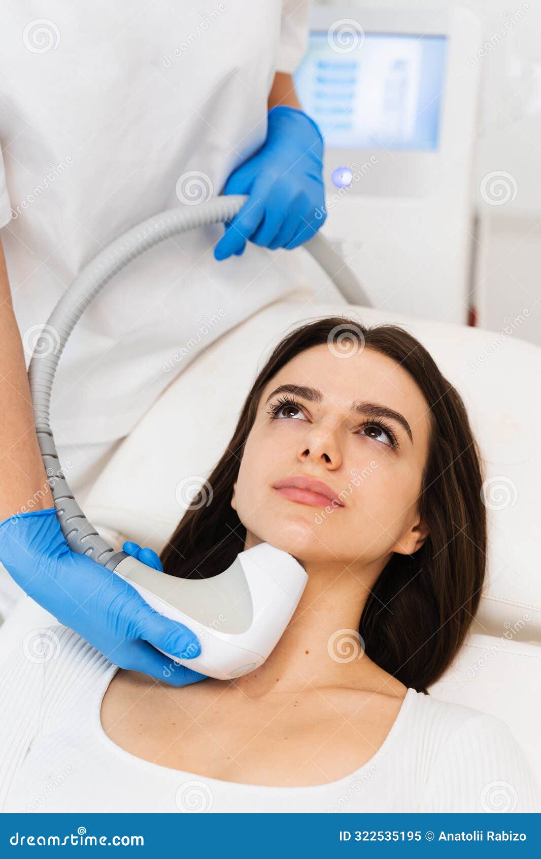 Face-lifting with Help of Special Cosmetology Device. Needle-free Rf ...