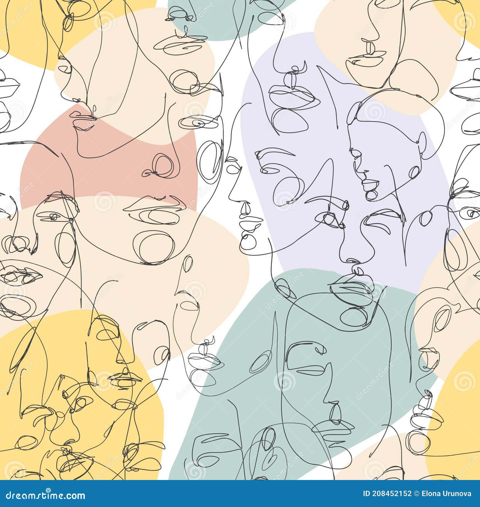 Face Line Art. Face Painting Stock Vector - Illustration of portrait ...