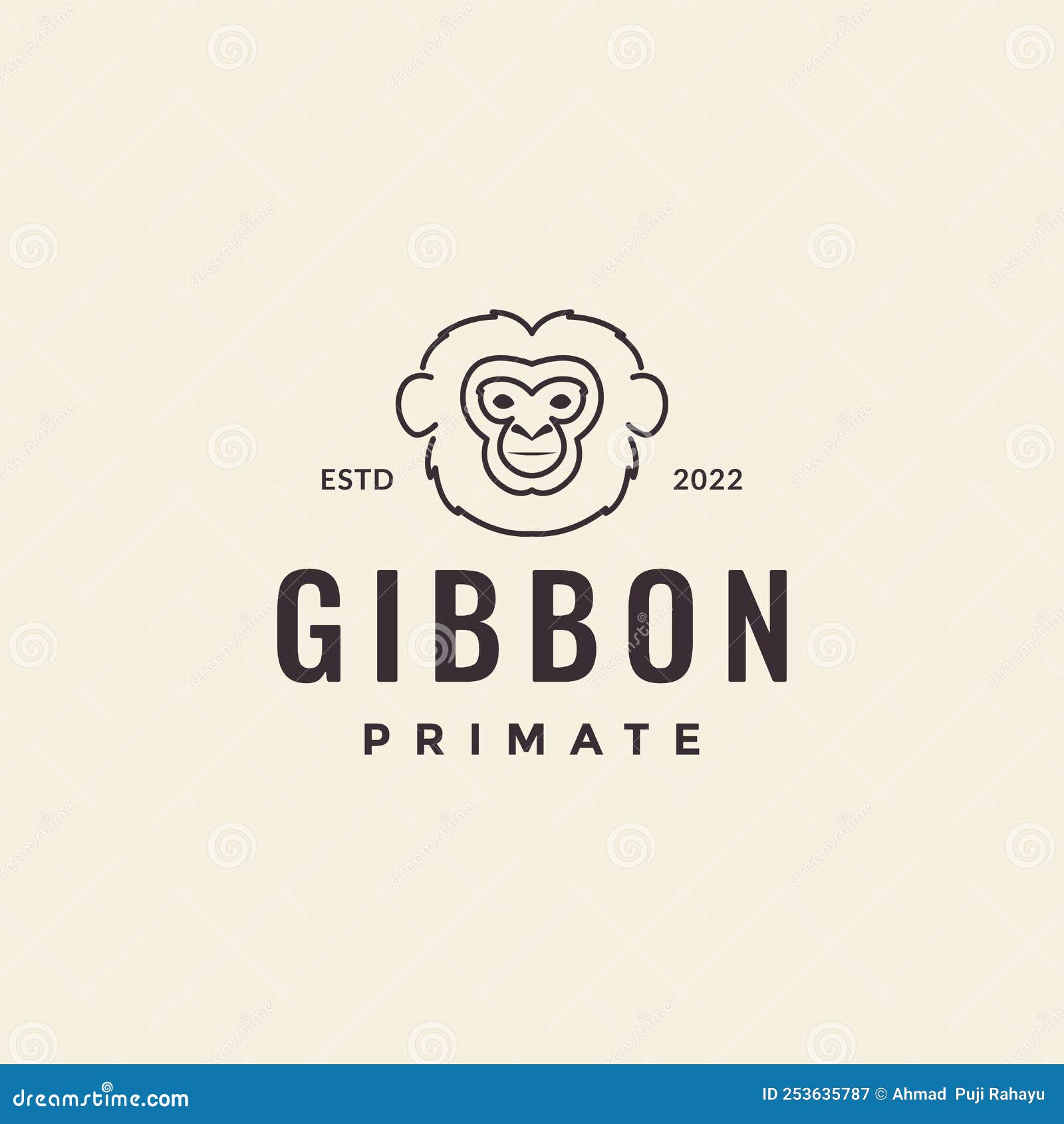 Gibbon Line Icon Concept. Gibbon Flat Vector Symbol, Sign, Outline ...