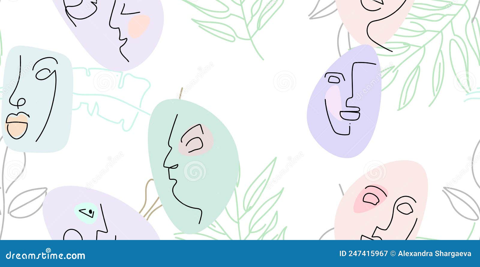 Face Line Pattern. Minimal Art One Line Drawing Stock Vector ... Face Line Pattern. Minimal Art One Line Drawing Stock Vector ...