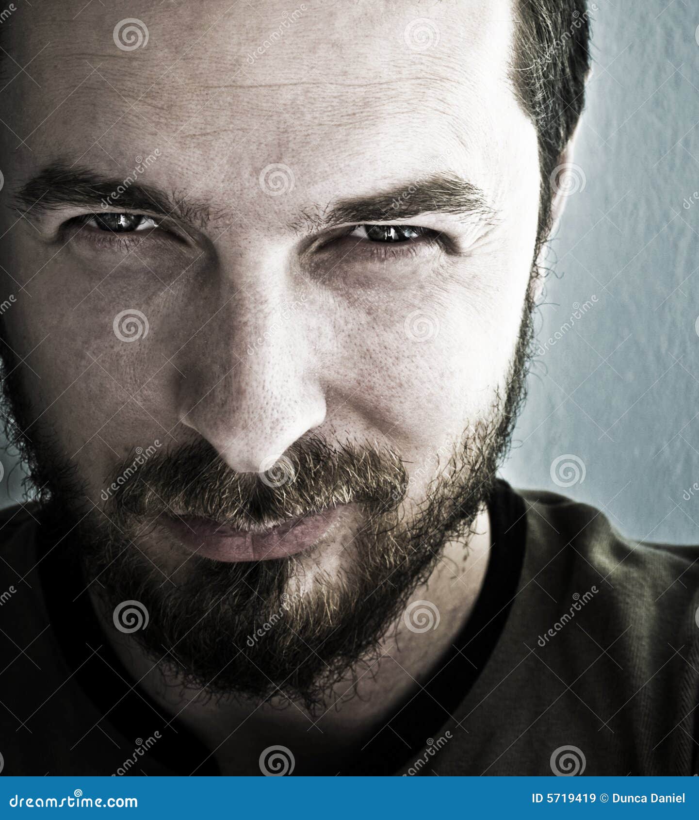 Face of Looking Man with Malicious Smile Stock Image - Image of ...