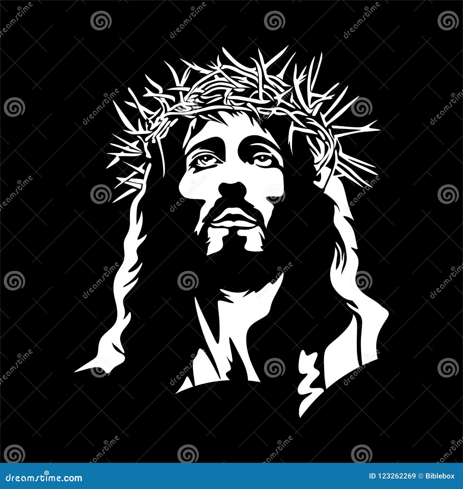 Face of the Lord Jesus Christ. Stock Vector - Illustration of ...