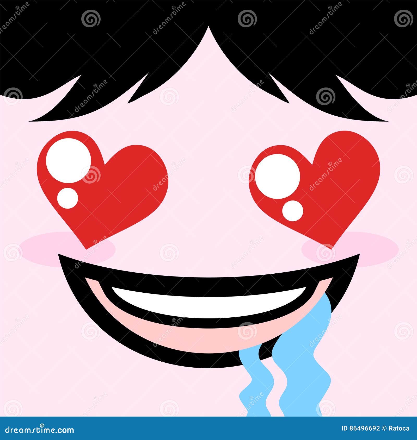 Face in love design stock vector. Illustration of anime - 86496692