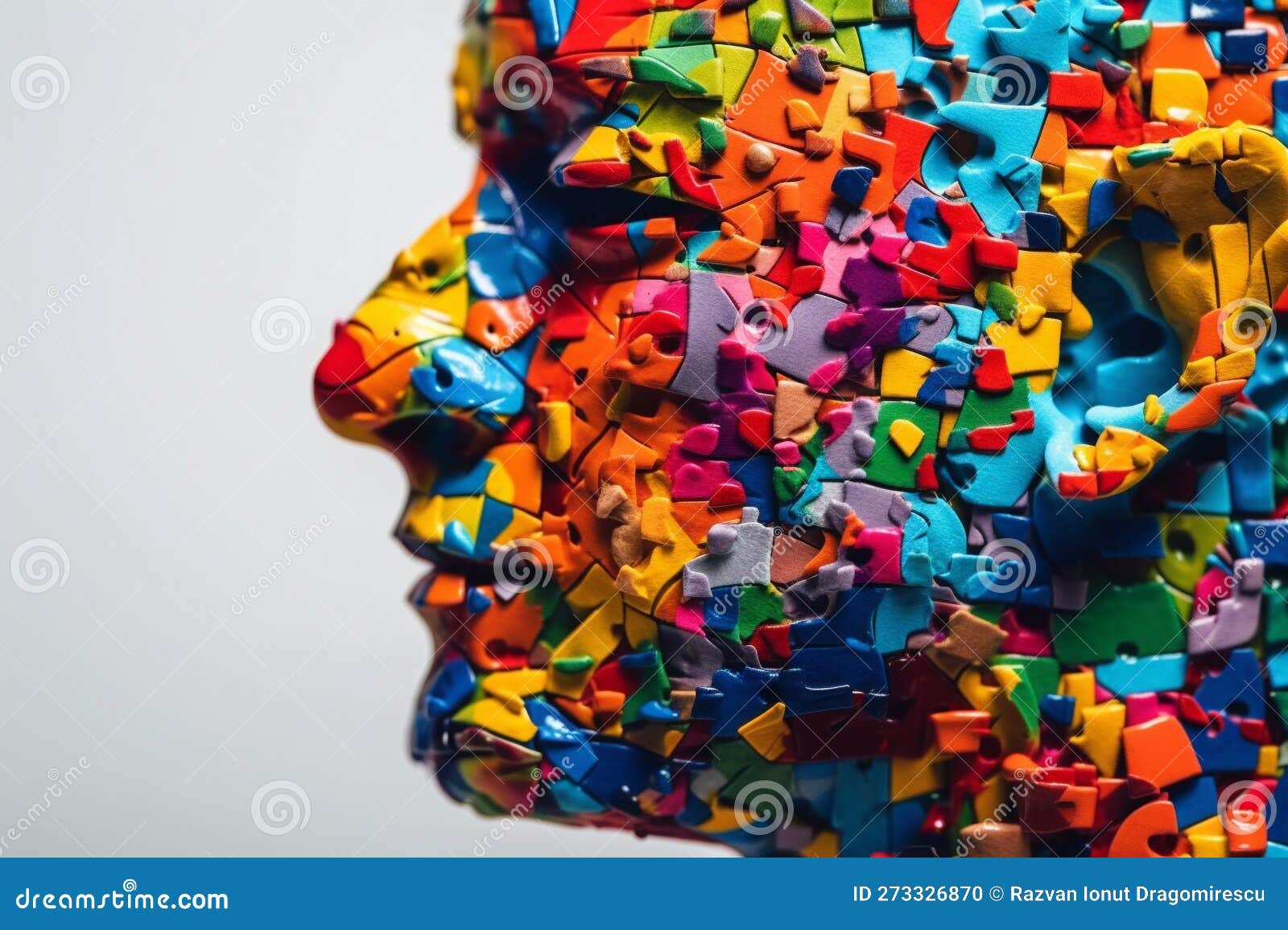 Face Made of Colorful Puzzle Pieces, Representing Fresh Ideas and the ...