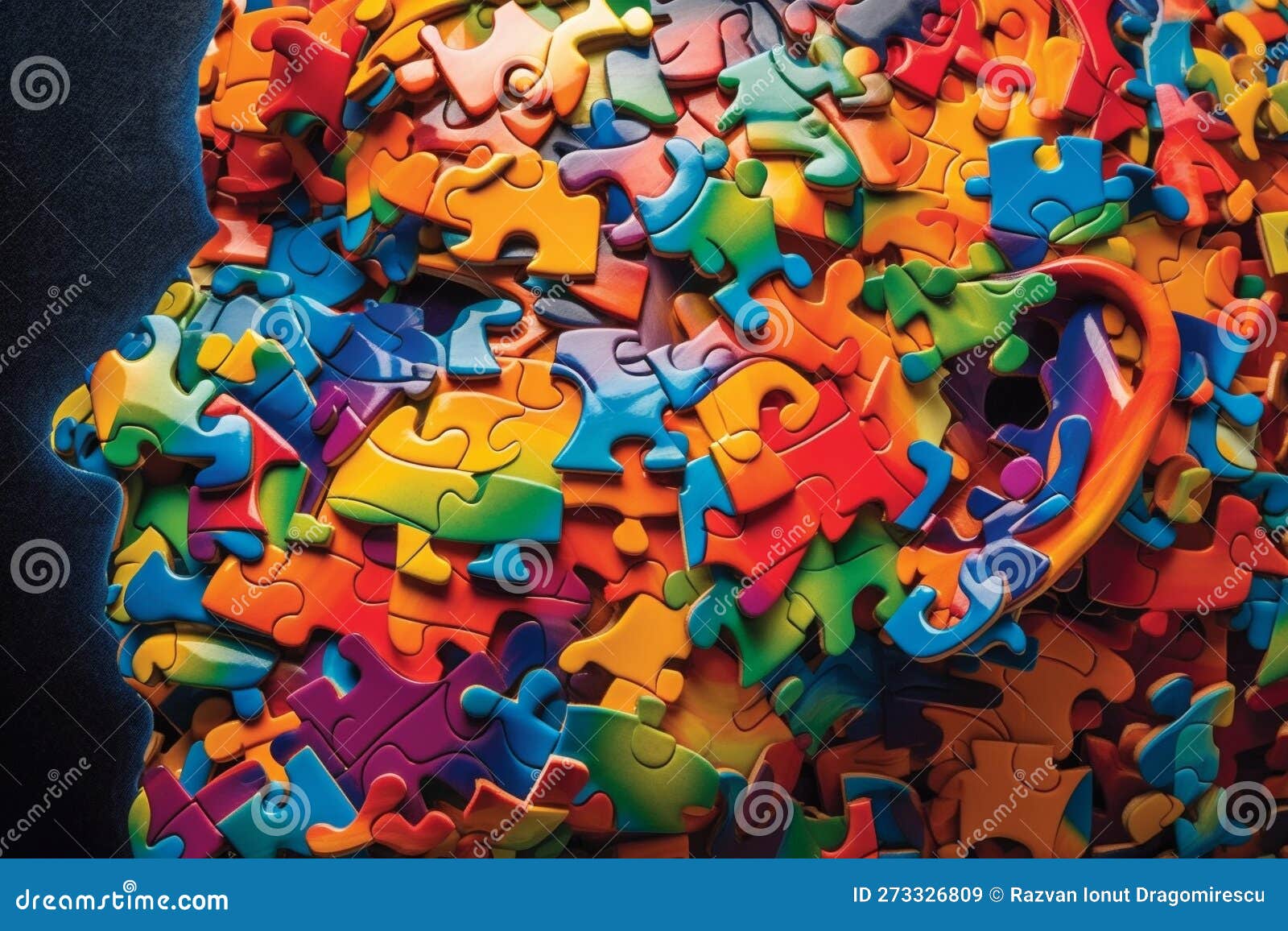 Face Made of Colorful Puzzle Pieces, Representing Fresh Ideas and the ...