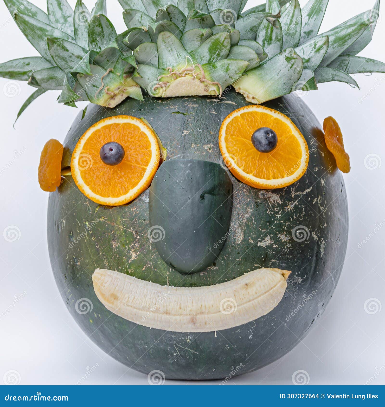 Face made of fruits stock photo. Image of food, dessert - 307327664