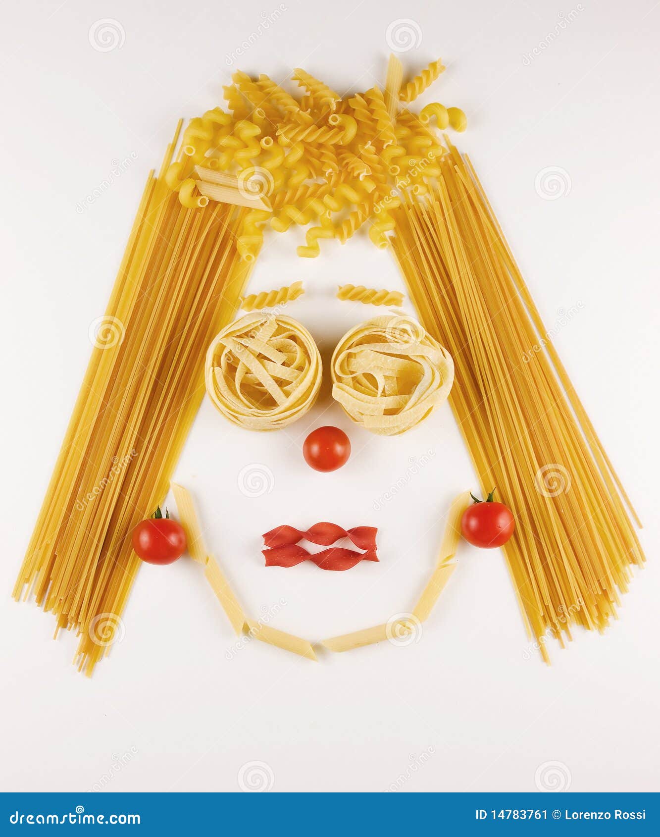 Face made with raw pasta stock image. Image of cuisine - 14783761