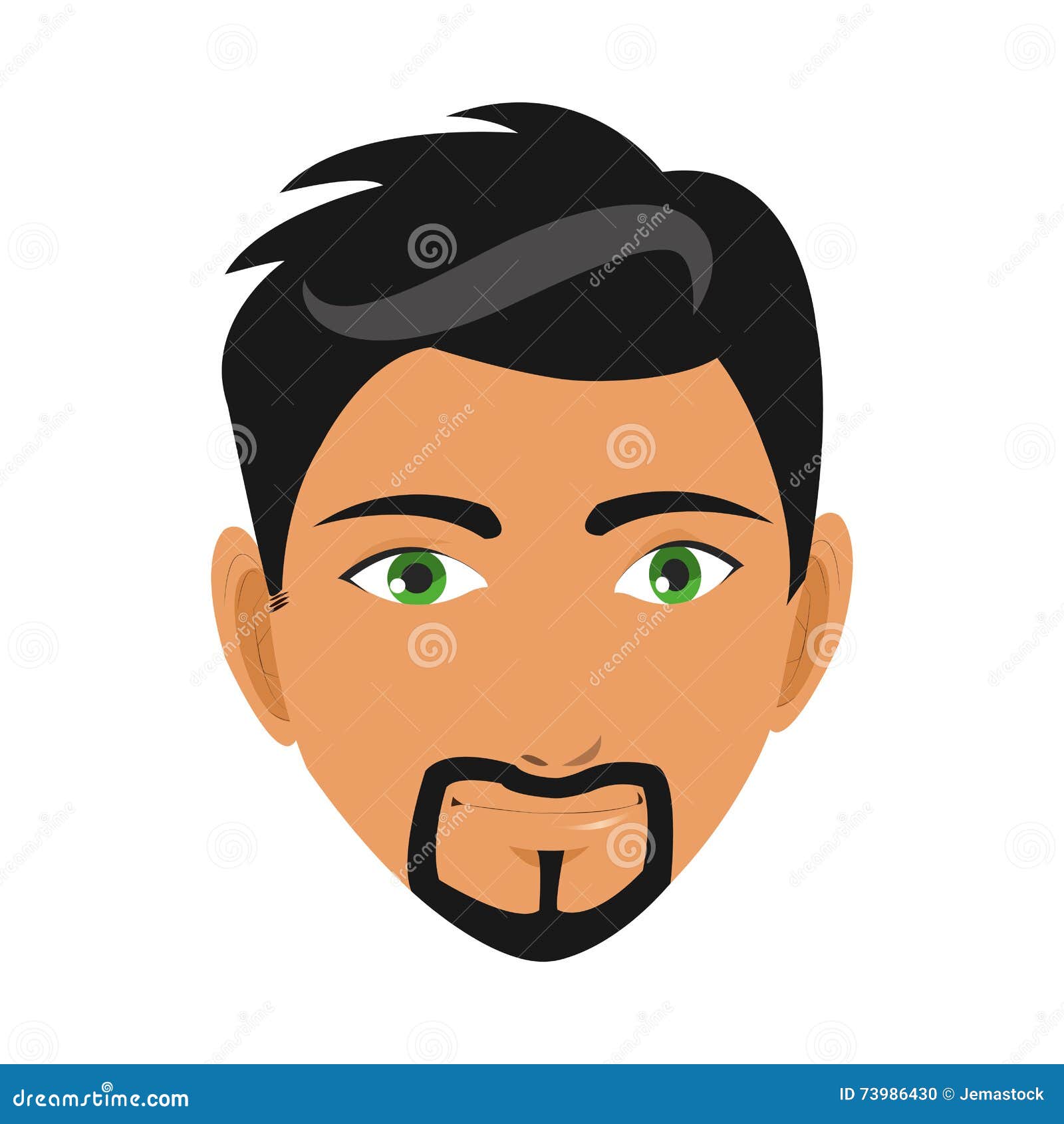 Face of Man with Beard Icon Stock Illustration - Illustration of person ...