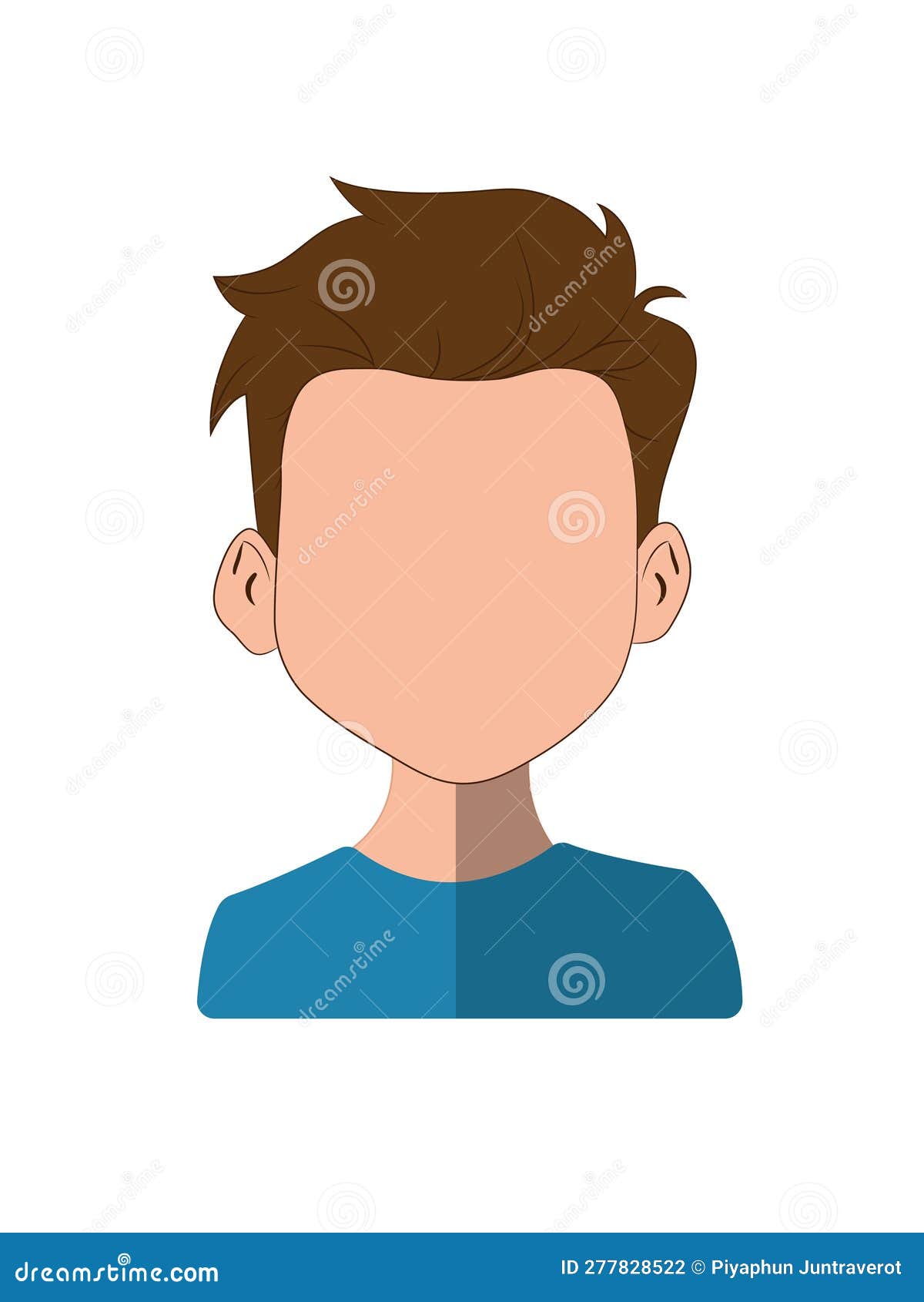 The Face of Man Cartoon Isolated White Background Design Stock Vector ...